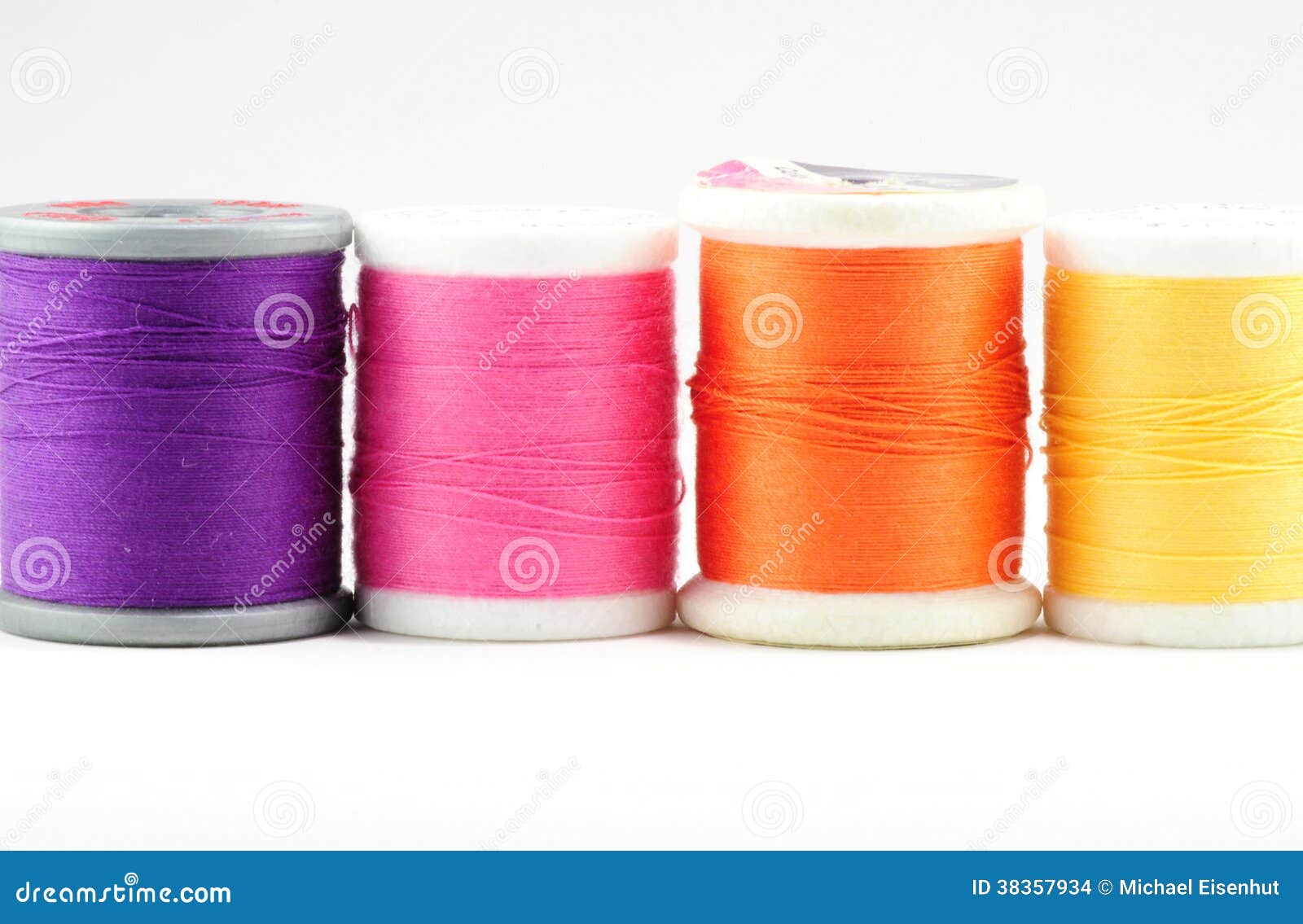 Four Spools of Colored Thread Stock Photo - Image of mend, sewing: 38357934
