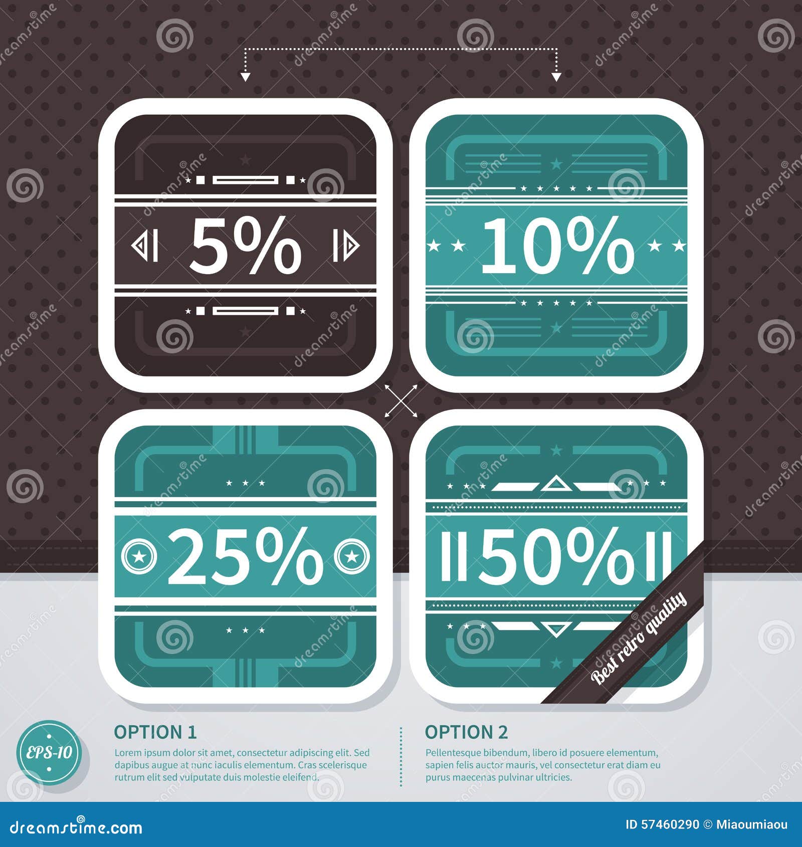 Four Square Discount Price Tags in Retro Style. EPS10. Stock Vector ...