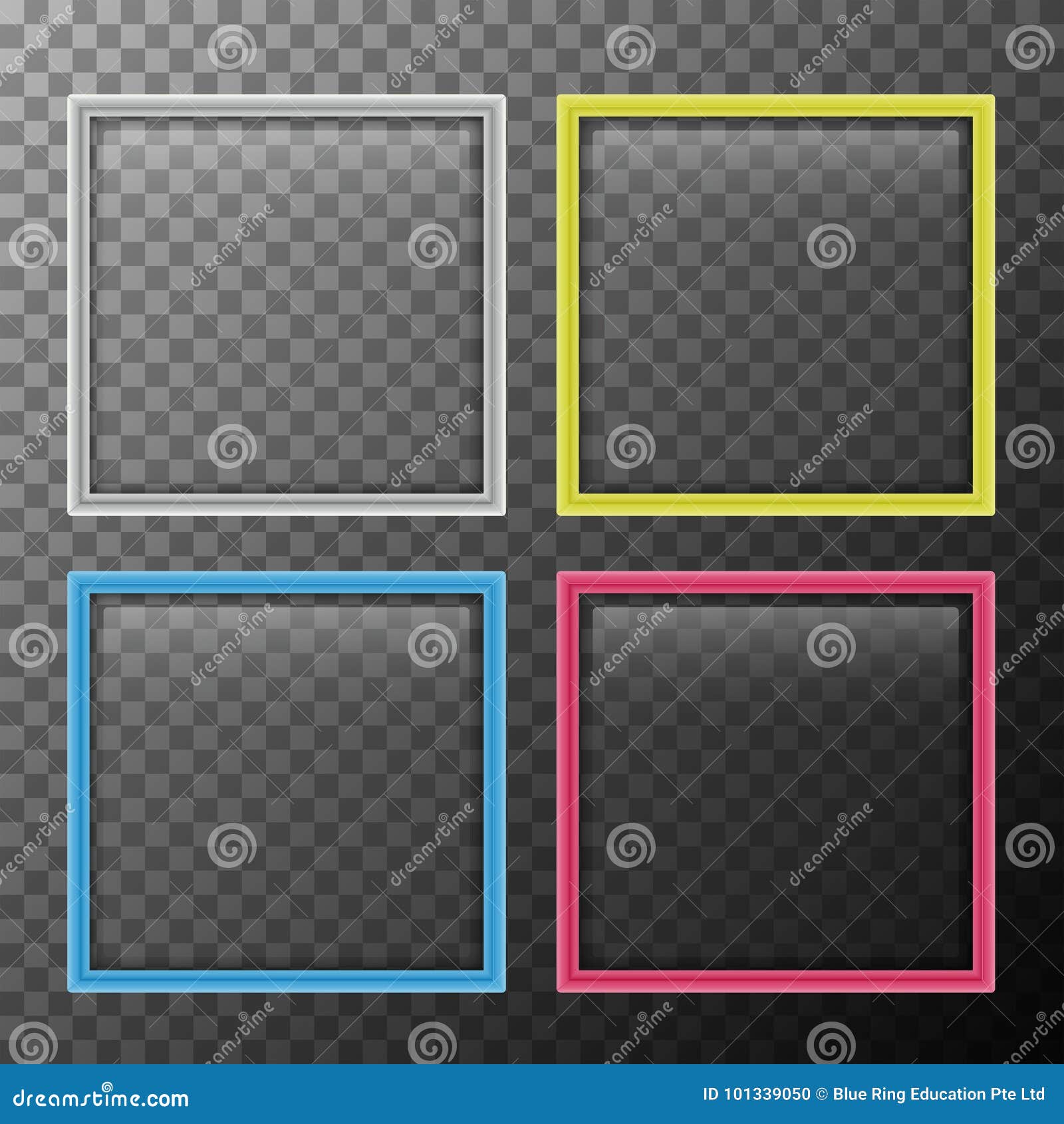 Four Square Frames in Different Colors Stock Vector - Illustration of ...