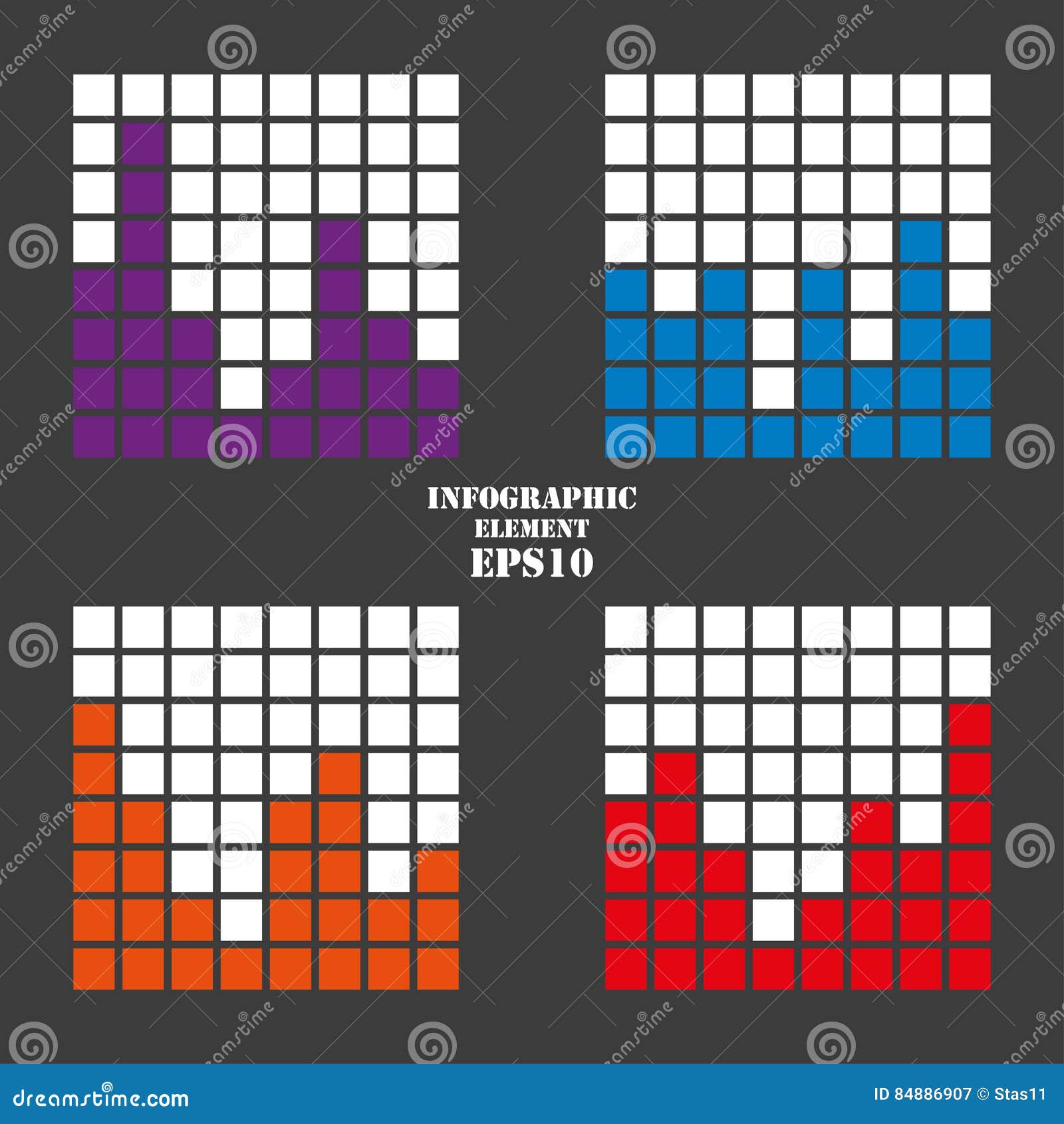 Four Square Options Infographic Design Elements. Vector Illustration ...