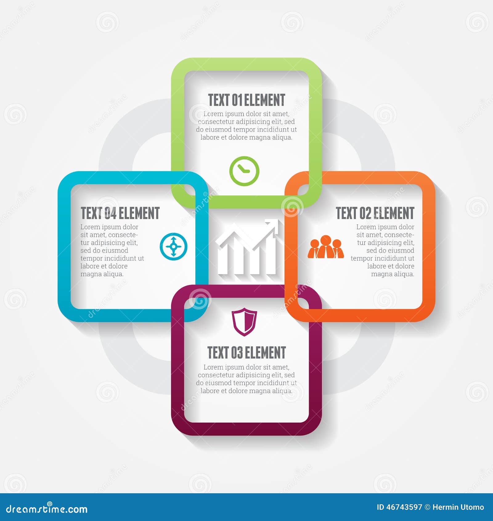 Four Square Options stock vector. Illustration of template - 46743597