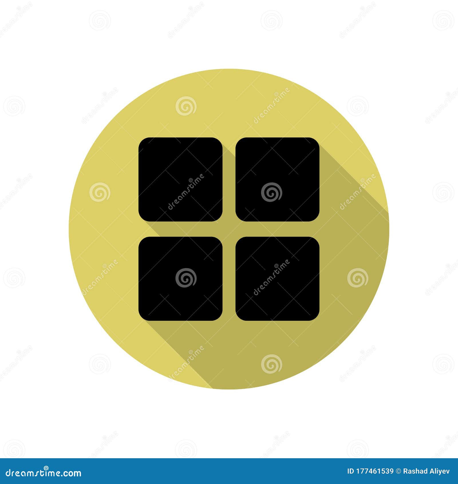 Four Squares Long Shadow Icon. Simple Glyph, Flat Vector of Web Icons ...