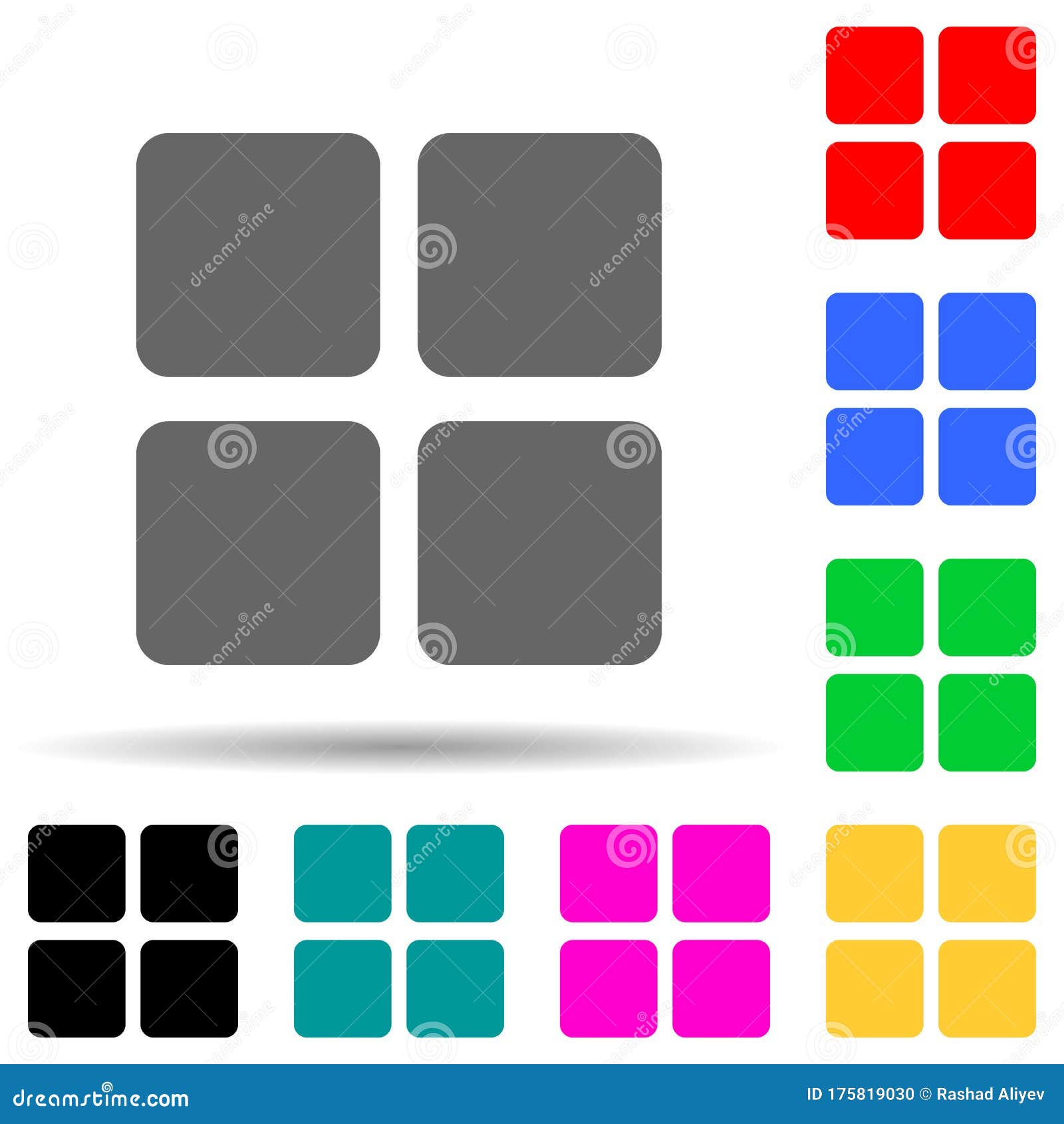 Four Squares Multi Color Style Icon Simple Thin Line Outline Vector Of Web Icons For Ui And Ux
