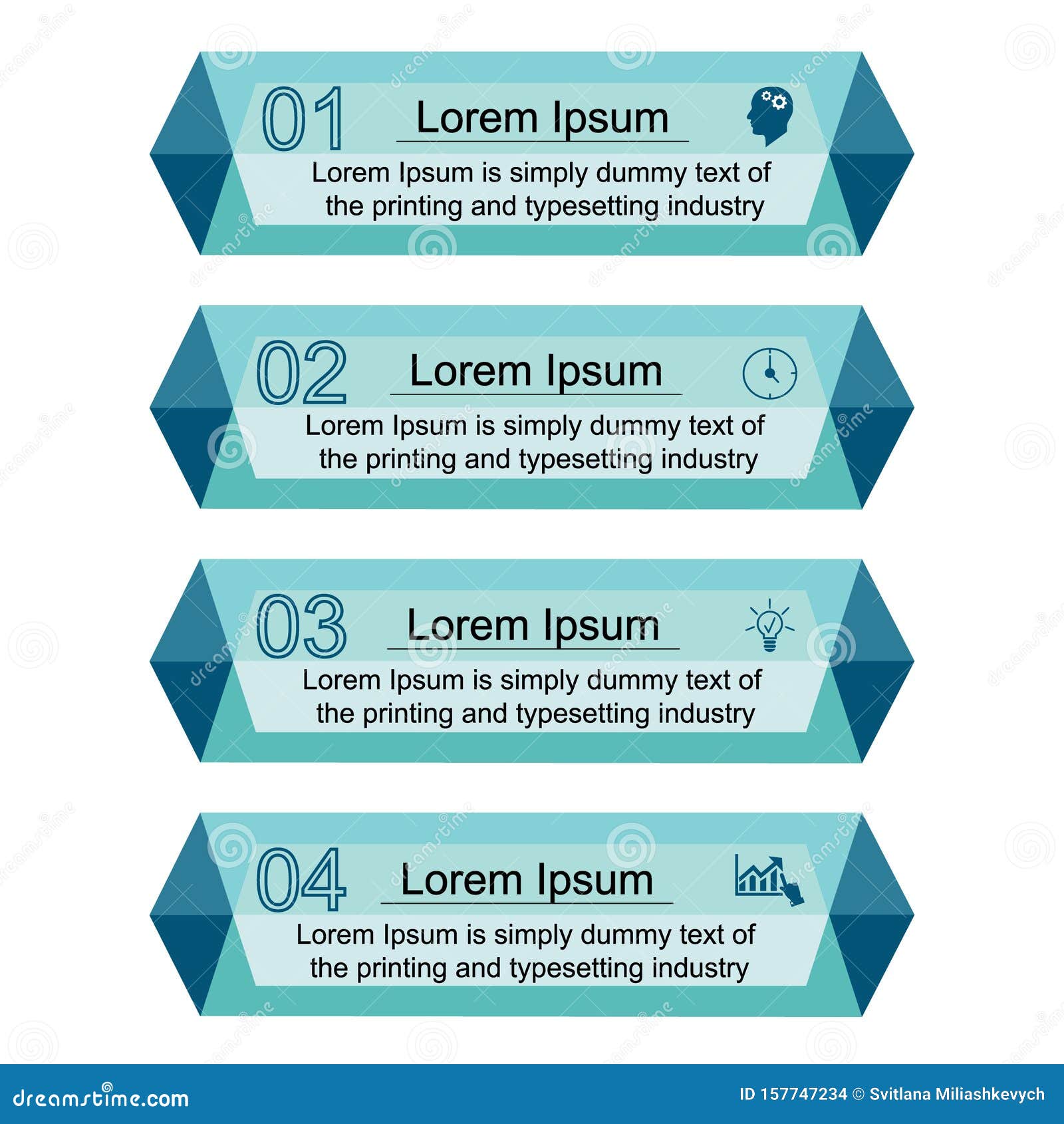 Four-stage Infographic with Cut Figures Stock Illustration ...