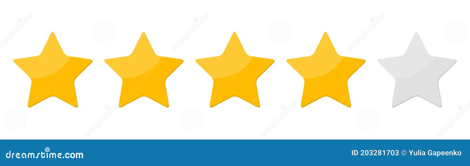 Four 4 Star Rank Sign Vector Illustration Stock Illustration ...