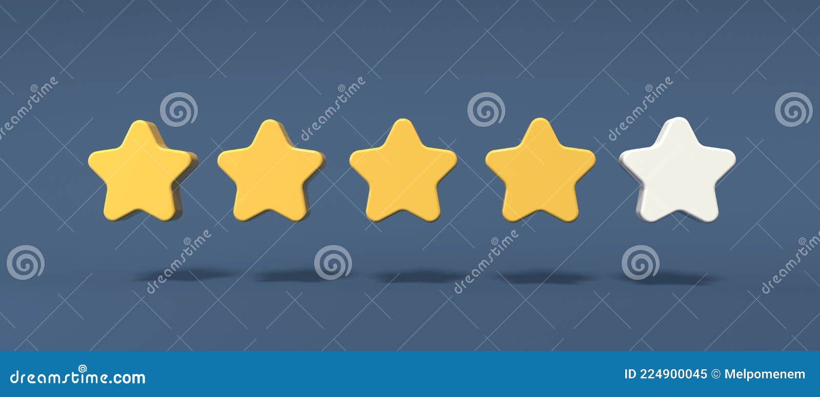 Four Star Rating Theme - 3D Render Stock Illustration - Illustration of ...