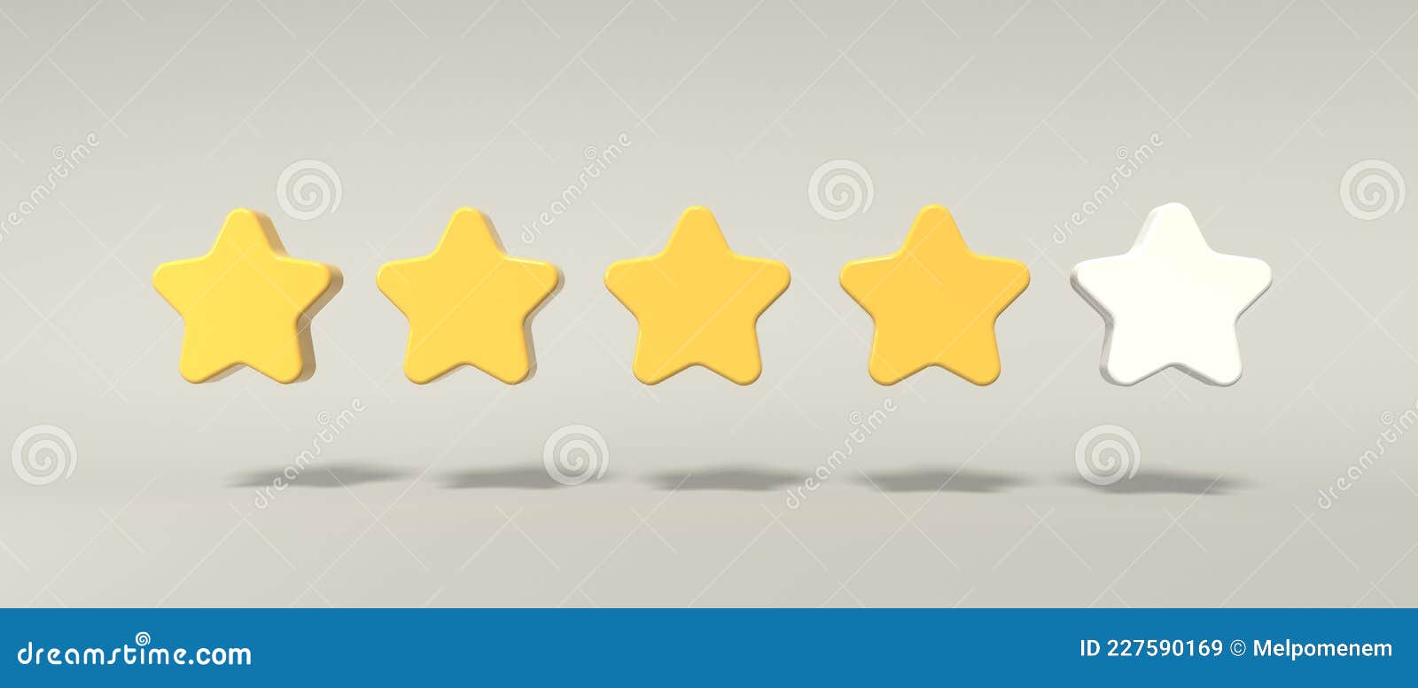 Four Star Rating Theme - 3D Render Stock Illustration - Illustration of ...