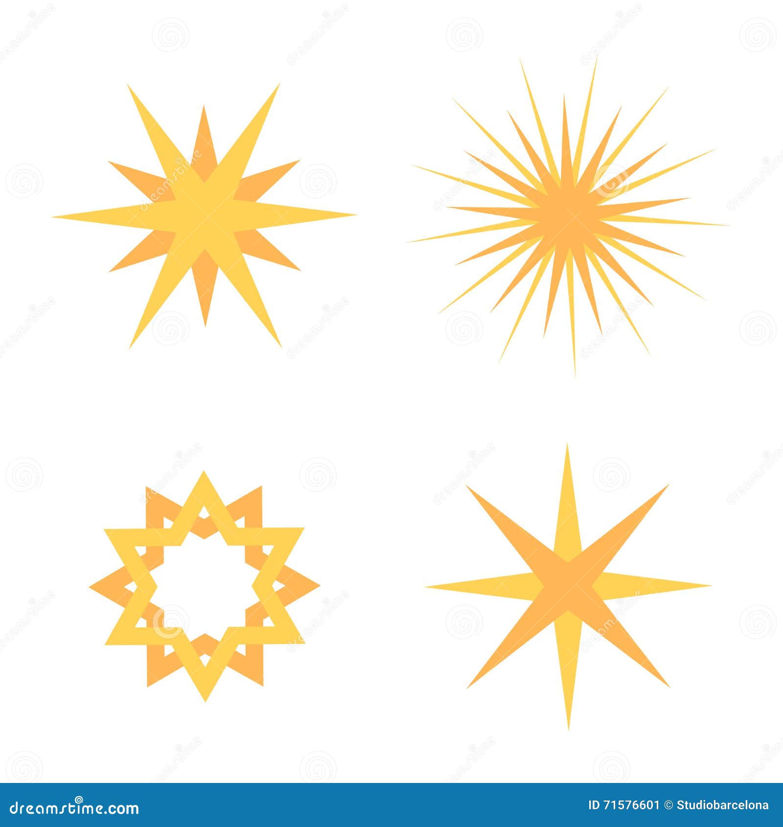 Four stars collection stock vector. Illustration of vector - 71576601