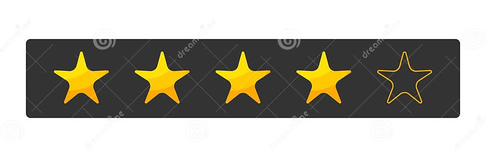 Four stars rating button stock vector. Illustration of restaurant ...