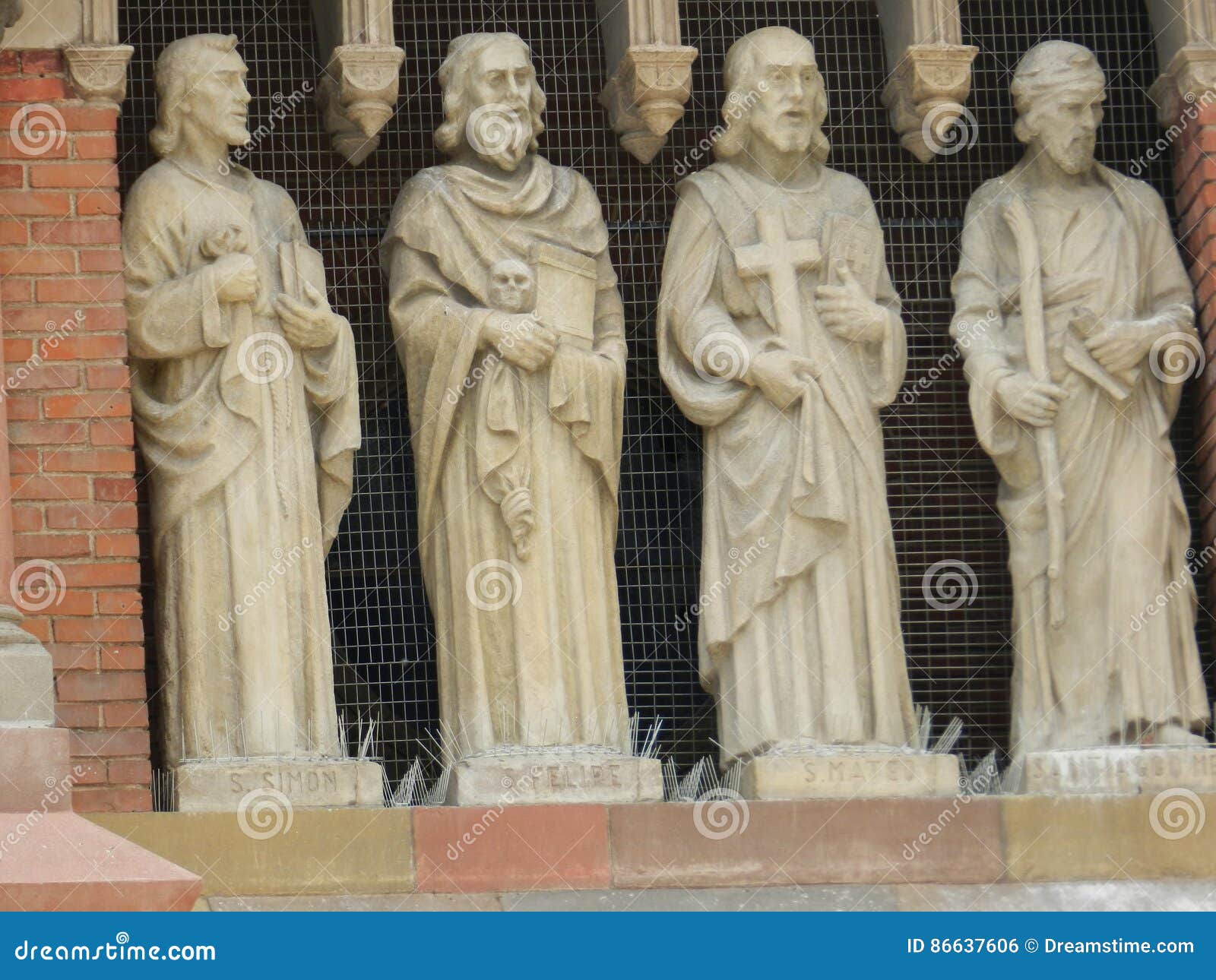 Four statues of saints stock photo. Image of ancient - 86637606