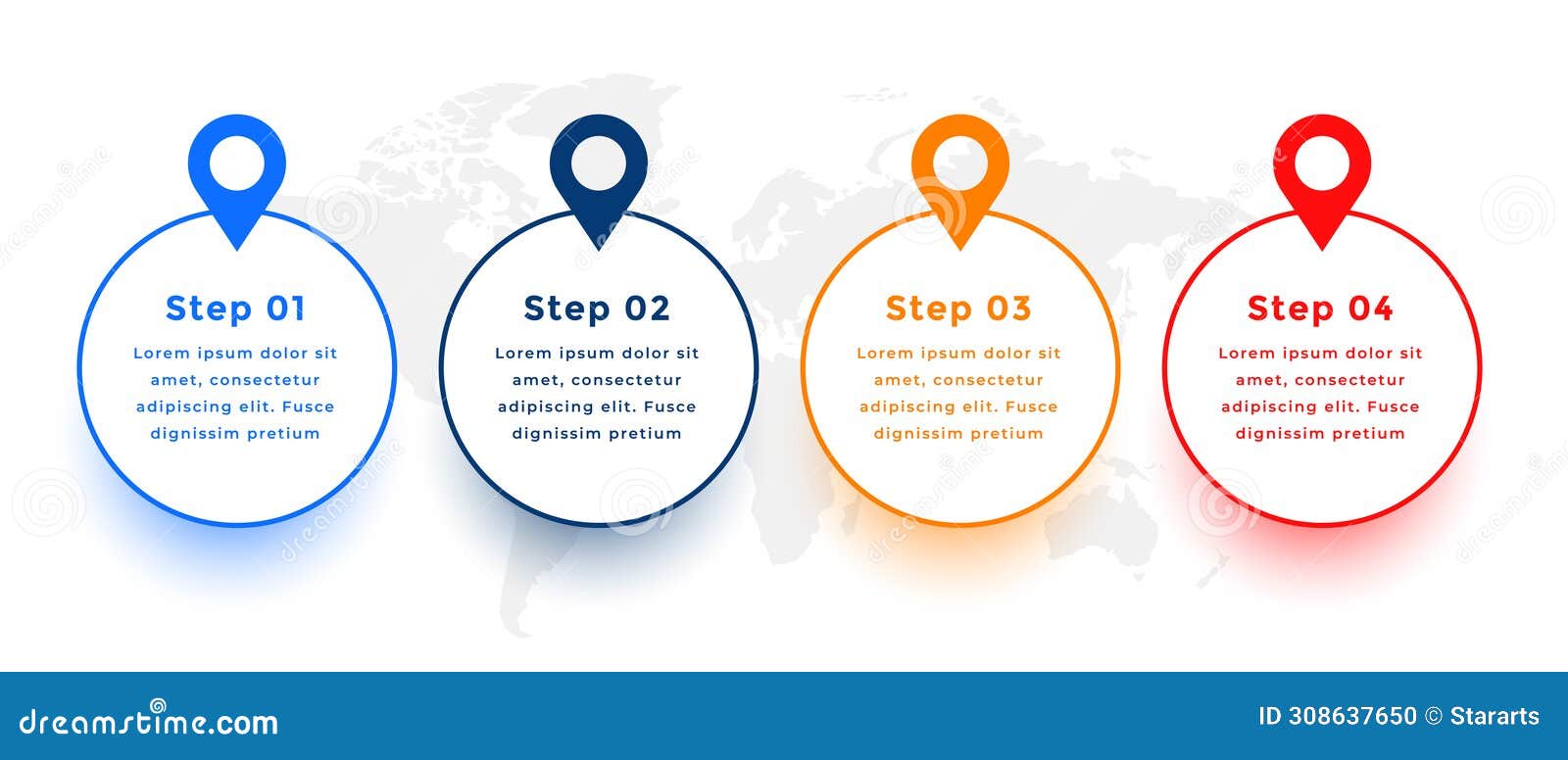 Four Step Business Infographic Step Chart Template for Corporate ...