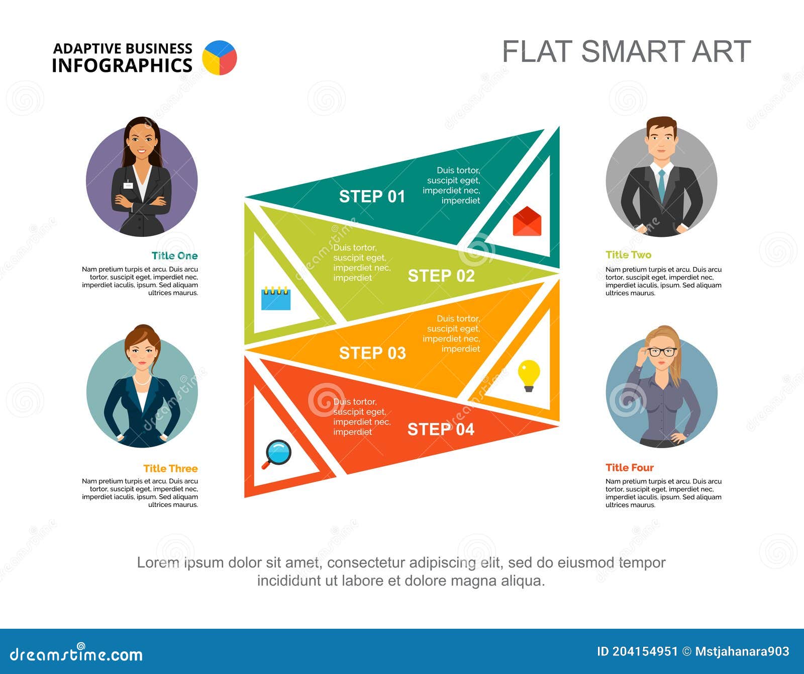 Four Step Chart Editable Template Stock Vector - Illustration of ...