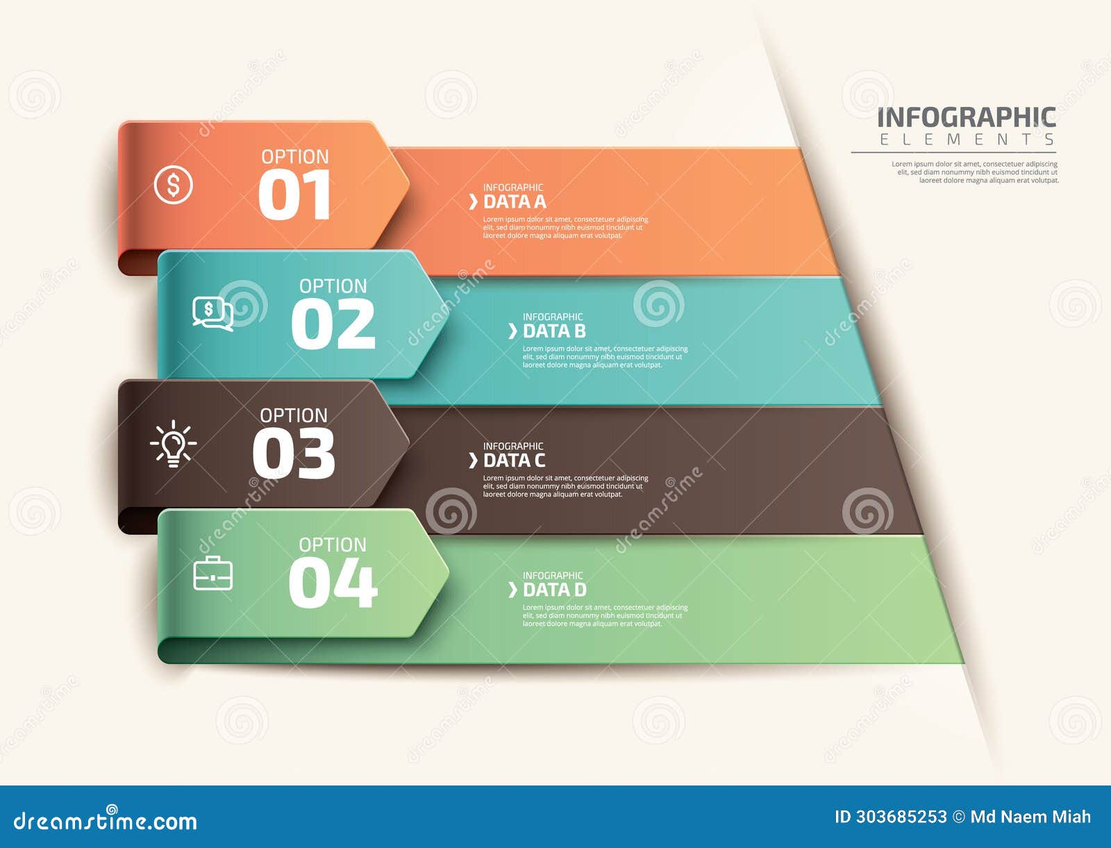 Four Step Gradient Realistic Colorful Step Timeline Infographic ...