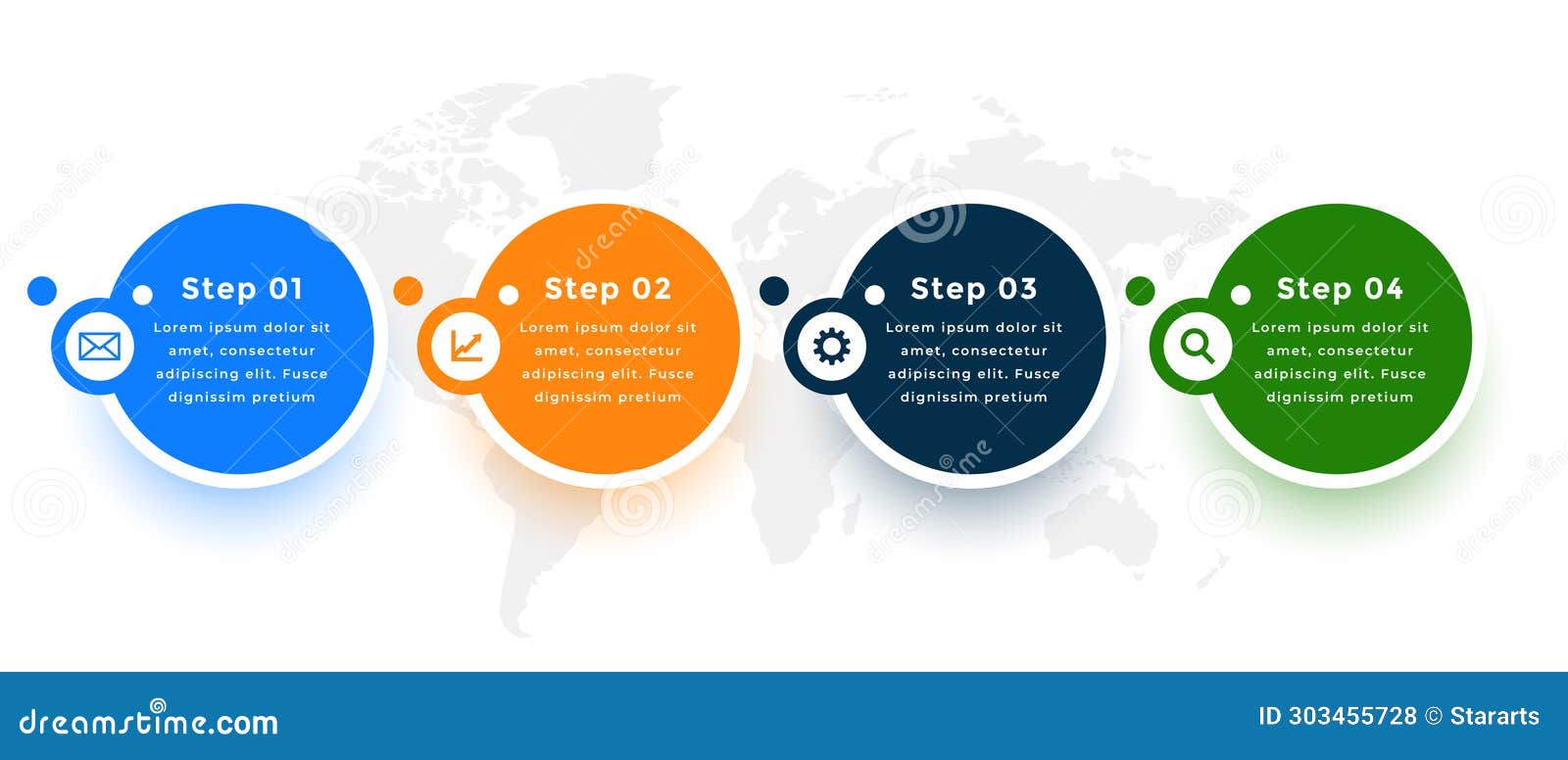 Four Step Infographic Progress Chart Template for Business Success ...