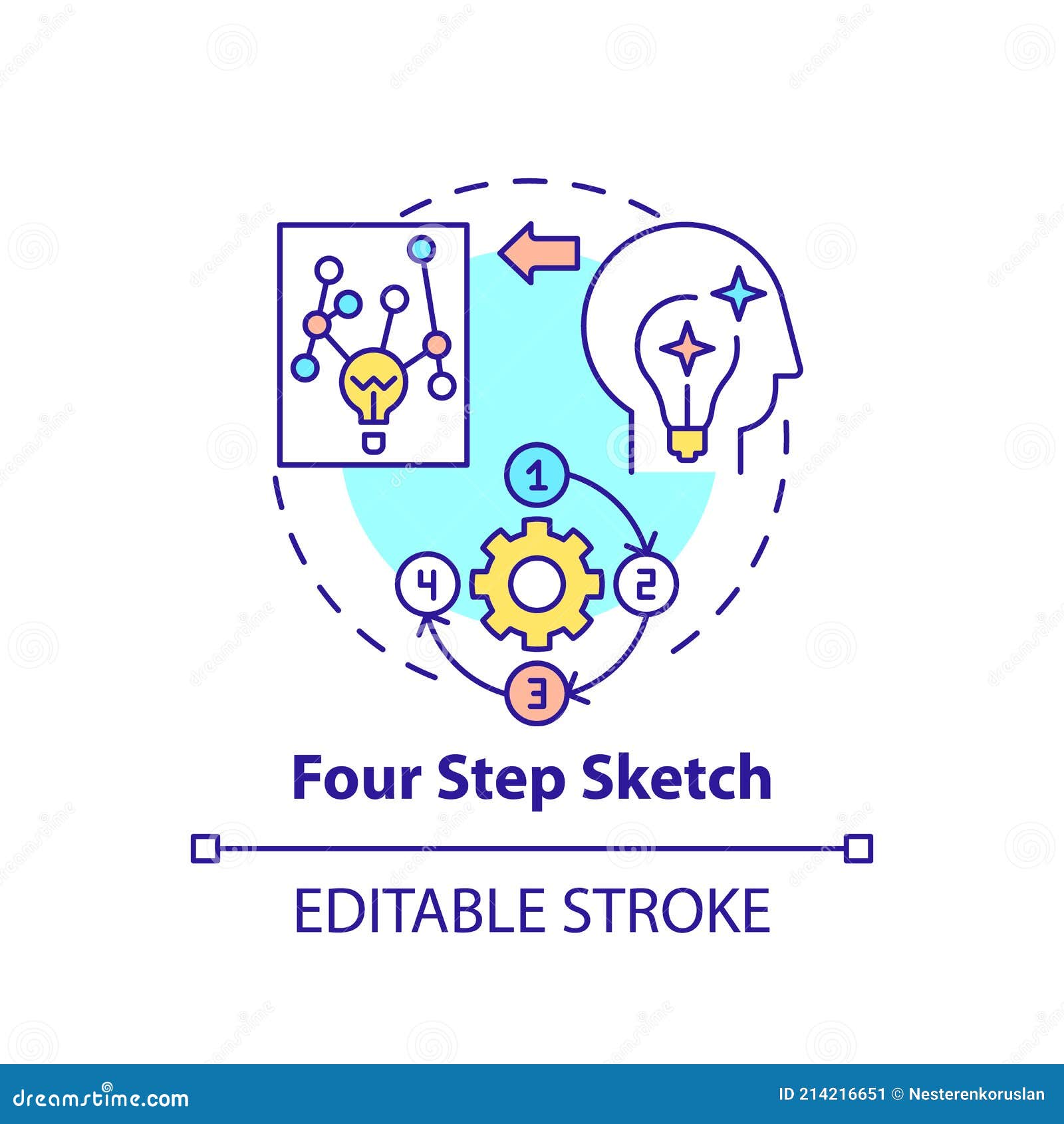 Four Step Sketch Concept Icon Stock Vector - Illustration of ...