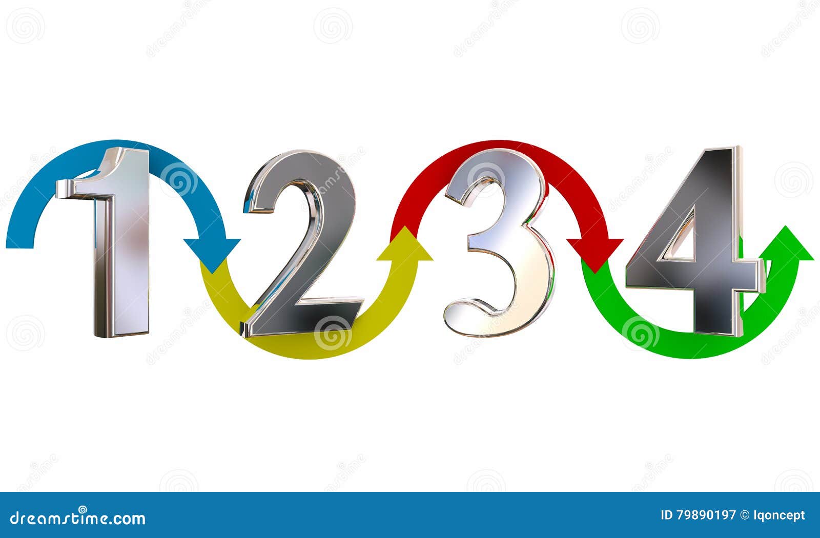 Four 4 Steps Arrows Levels Numbers Stock Illustration - Illustration of ...