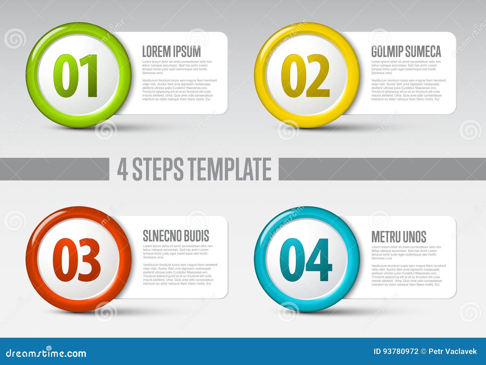 Four steps circle template stock vector. Illustration of sequence ...