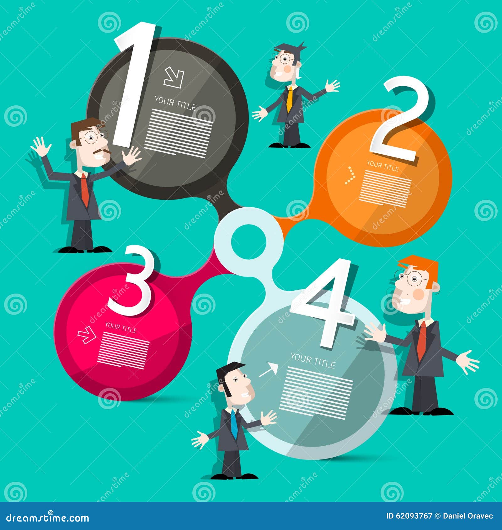 Four Steps Circle Vector Infographic Layout Stock Vector - Illustration ...