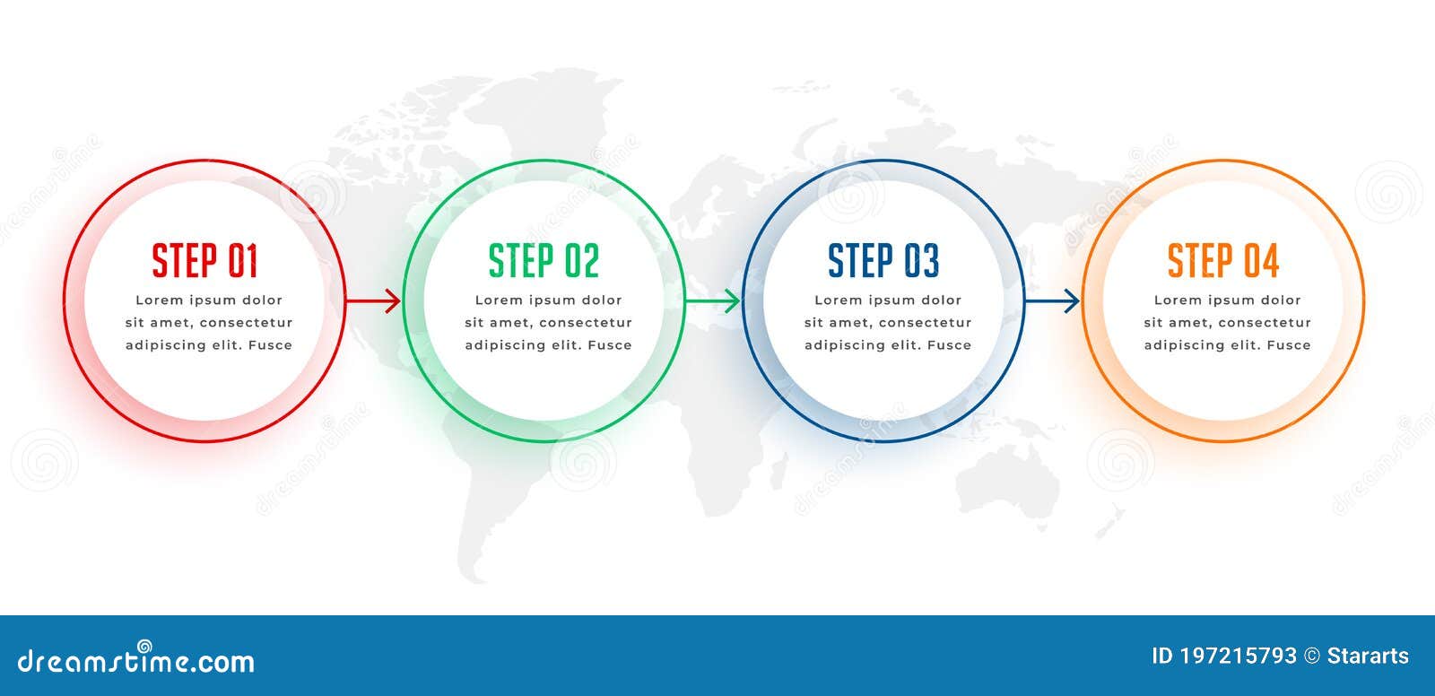 Four Steps Circular Infographic Template in Colors Stock Vector ...