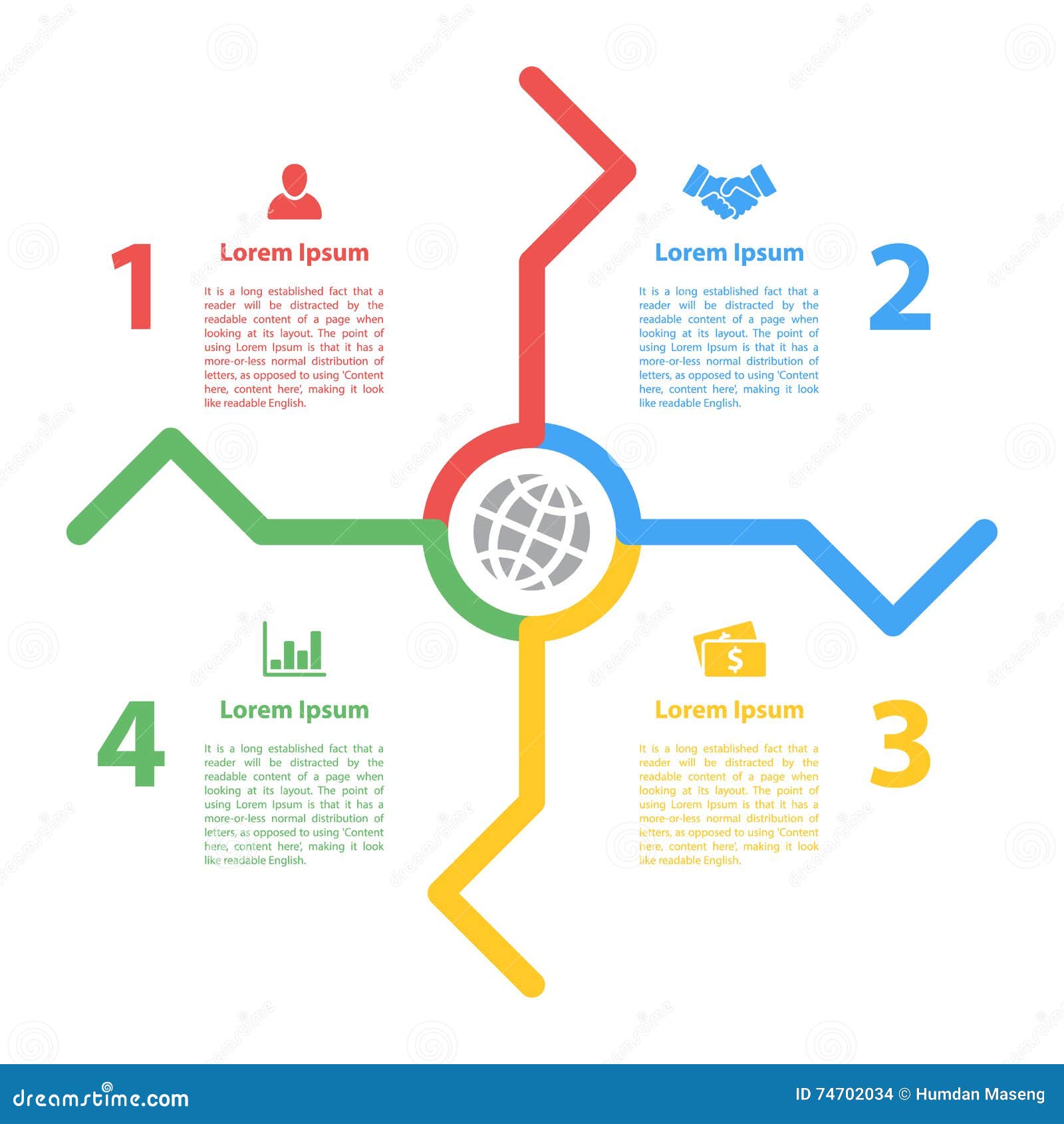 Four Steps Cycle Infographic Layout Concept Stock Vector - Illustration ...
