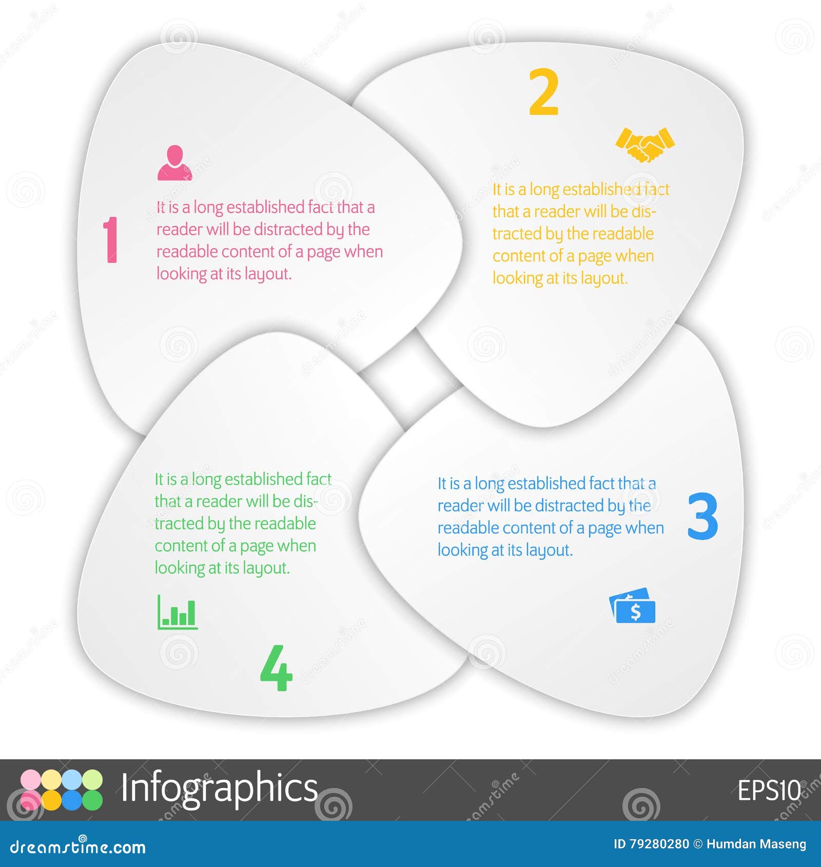 Four Steps Cycle Infographic Layout Concept Stock Vector - Illustration ...