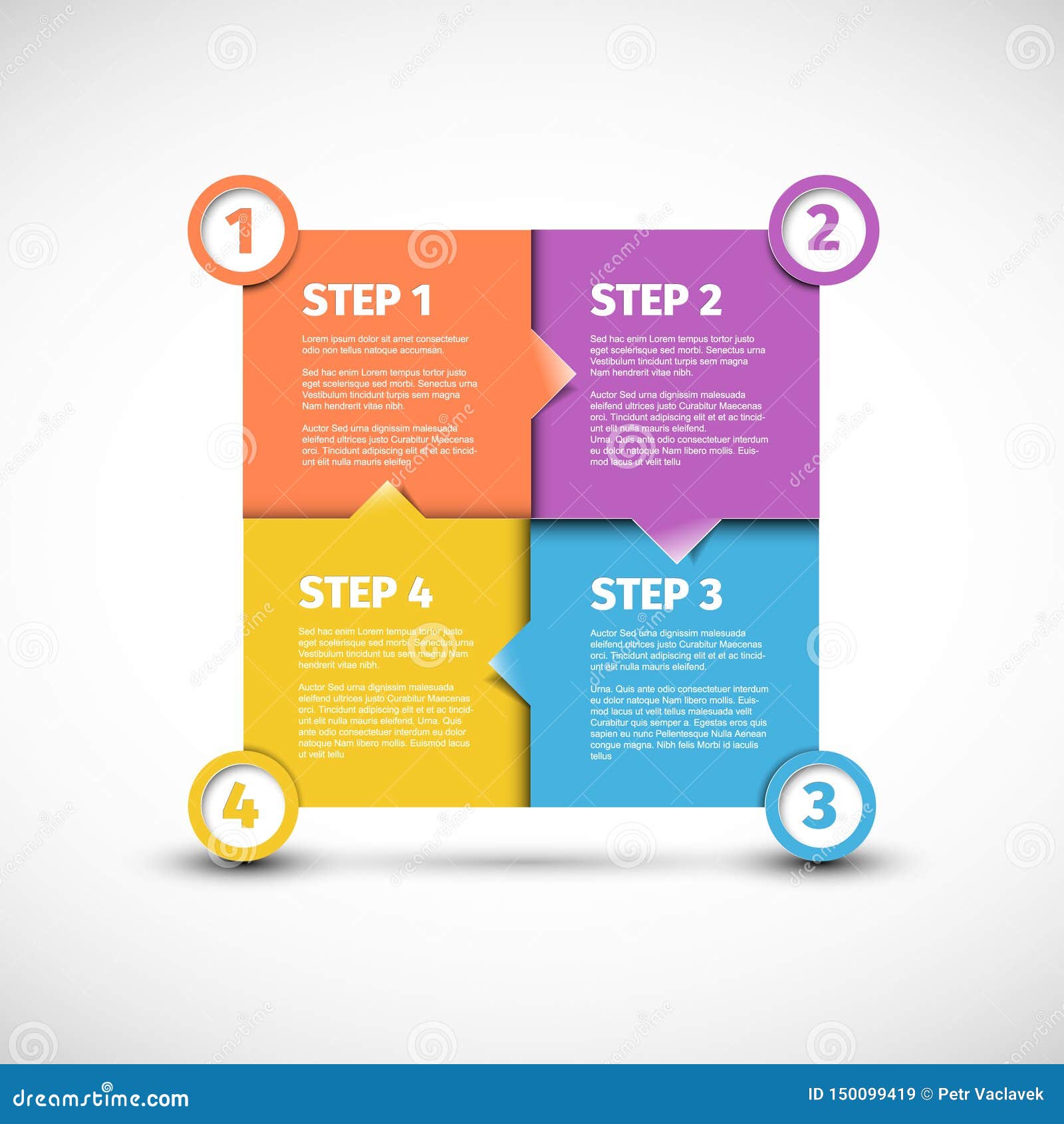 Four steps cycle template stock vector. Illustration of concept - 150099419