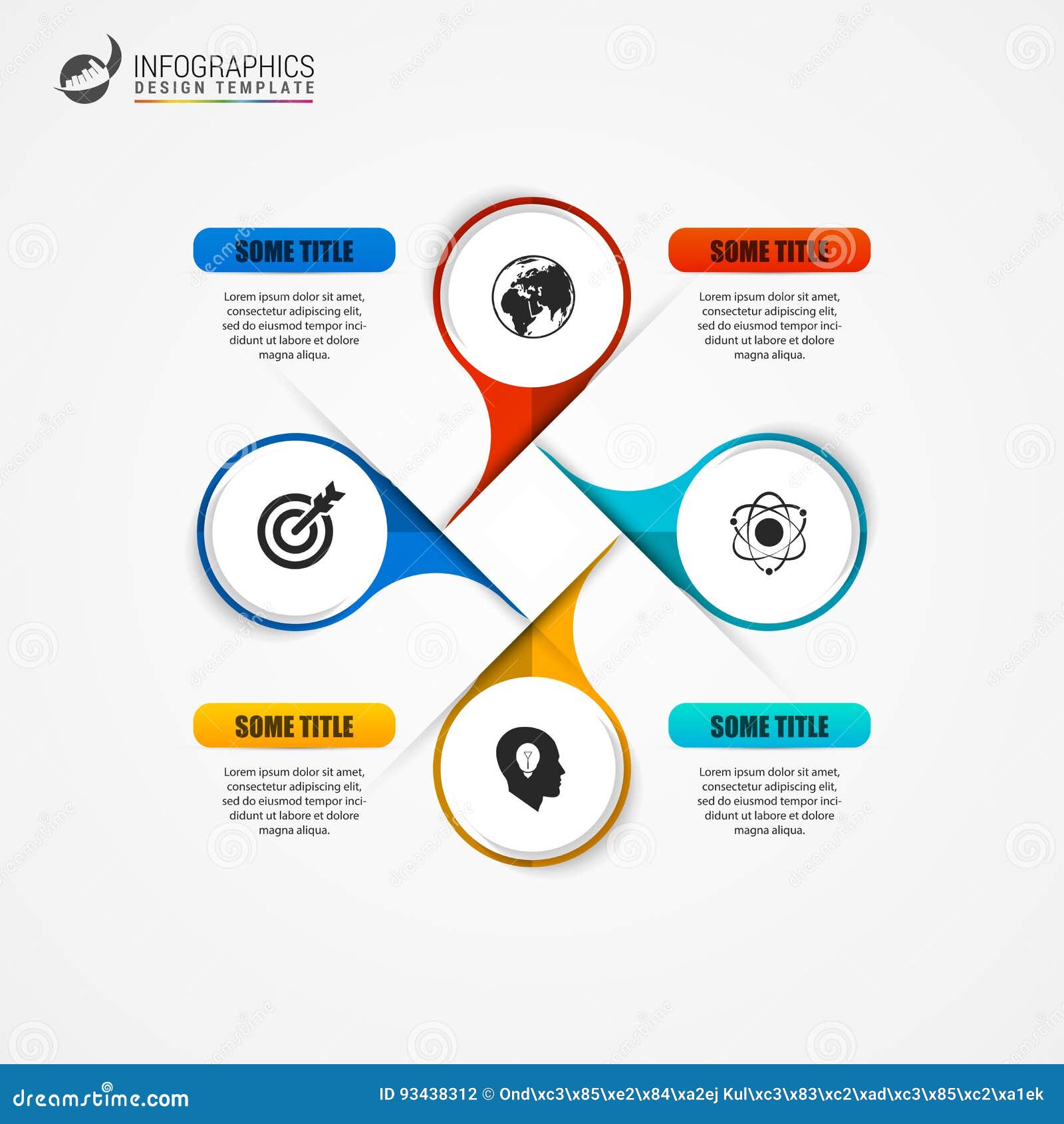 Four Steps Elements Bubble Chart. Infographic Template Stock Vector ...