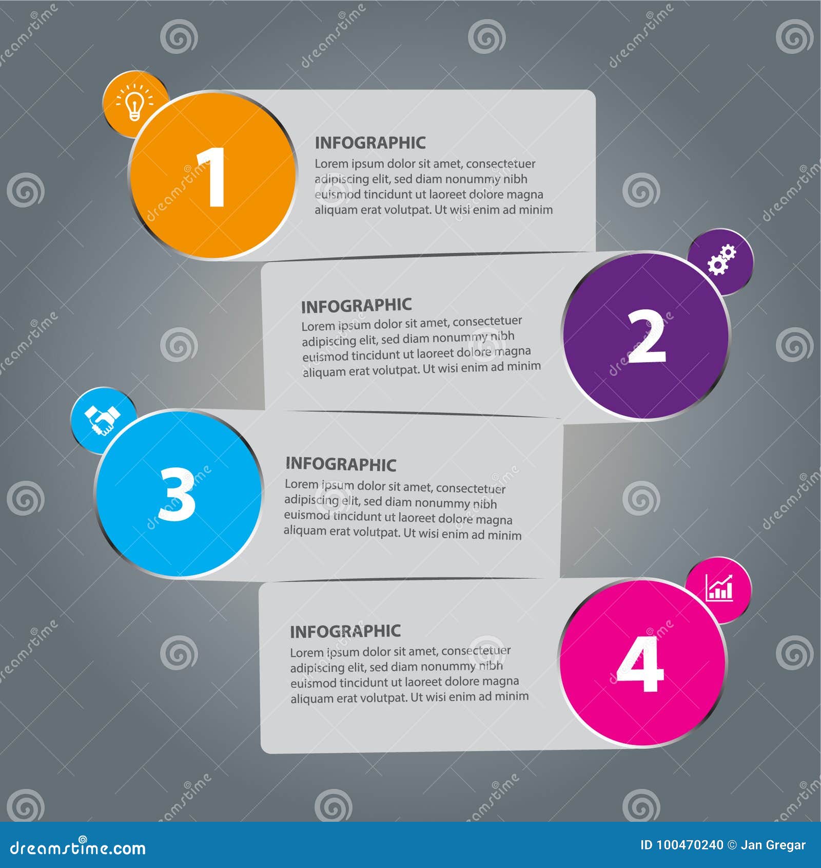 Four steps Info graphics stock vector. Illustration of step - 100470240