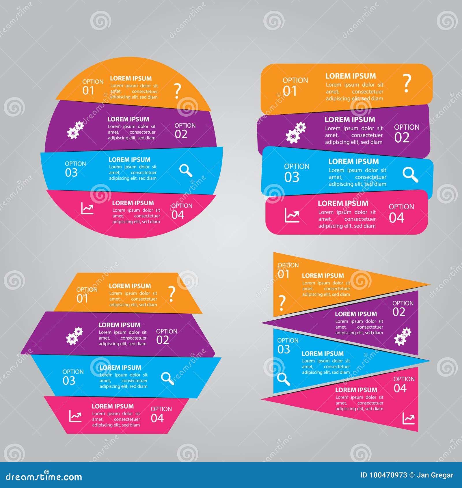 Four Steps Info Graphics Set Stock Vector - Illustration of illustrate ...