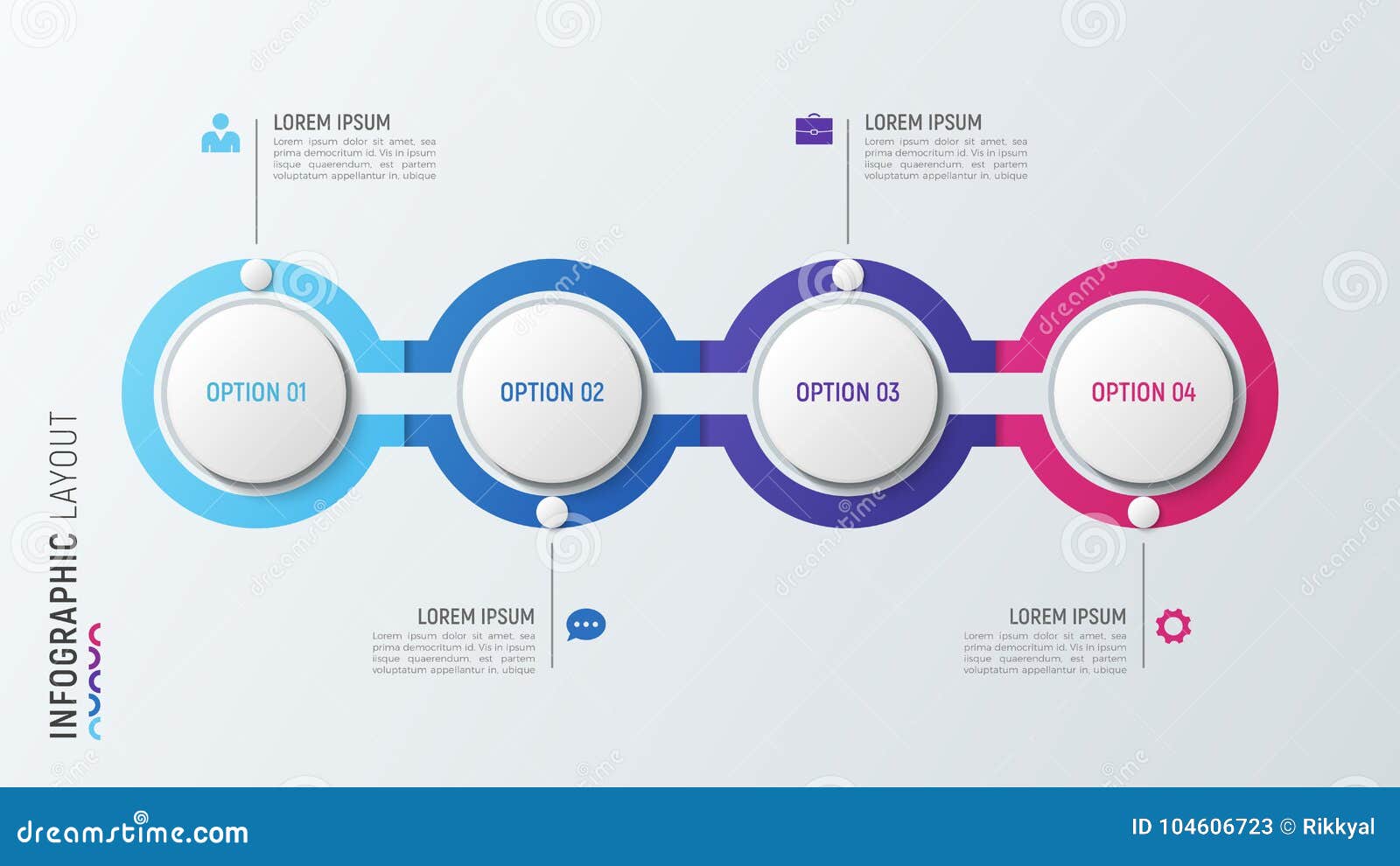 Four Steps Infographic Process Chart. 4 Options Vector Template. Stock ...