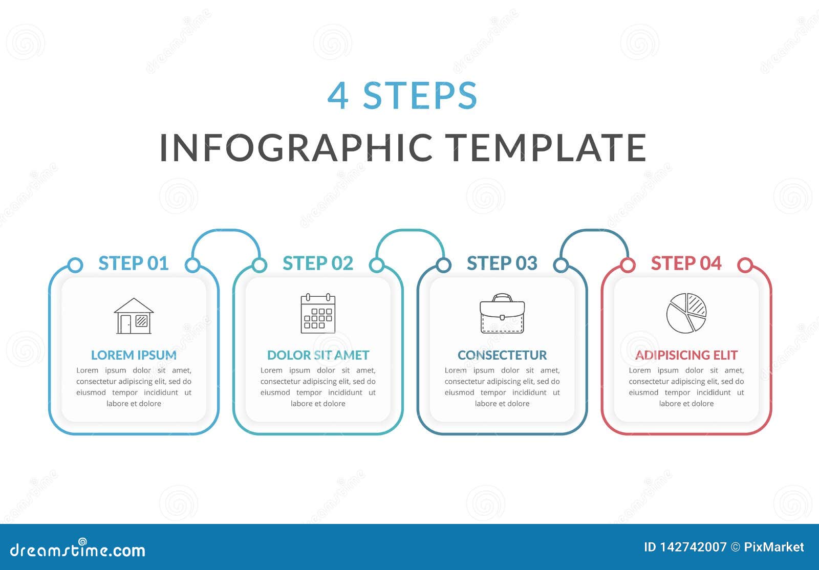 Four Steps Infographic Template Stock Vector - Illustration of info ...