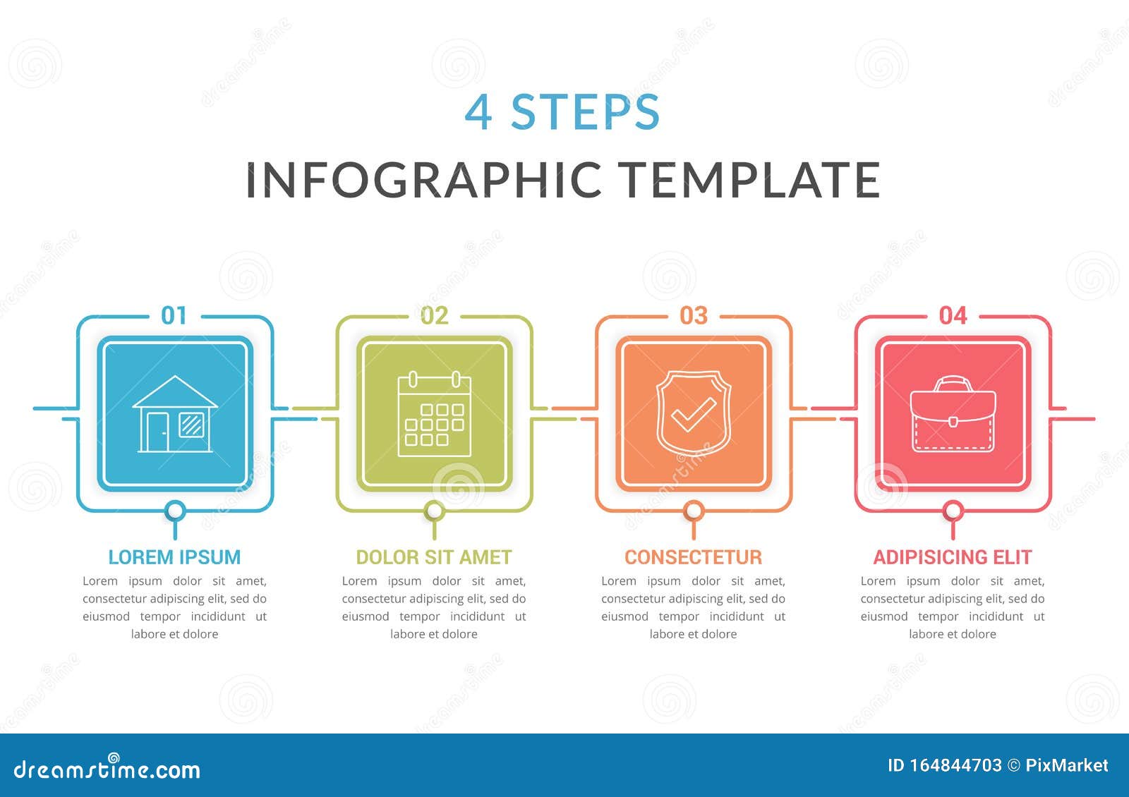 Four Steps Infographic Template Stock Vector - Illustration of plan ...