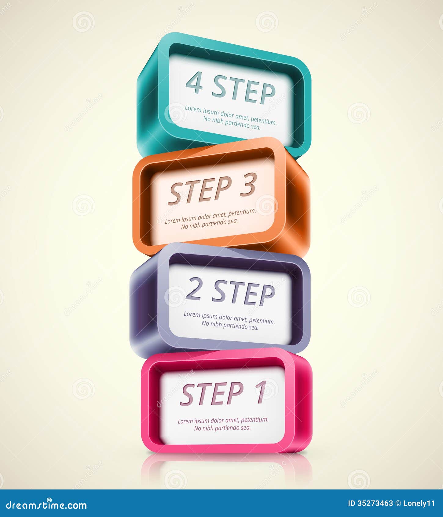 Four steps stock vector. Illustration of modern, product - 35273463