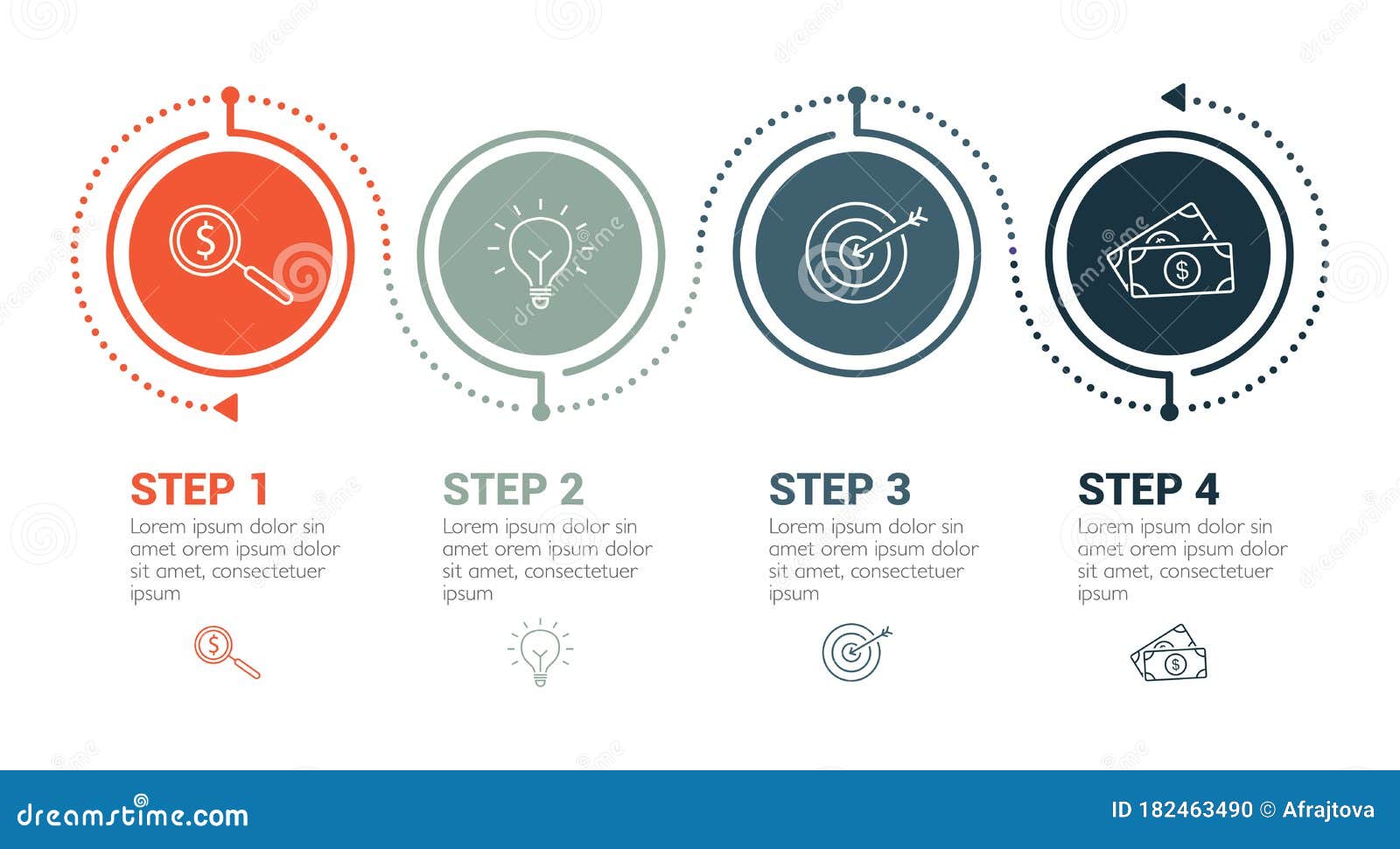 Four Steps Infographics, Business Success Stock Vector - Illustration ...