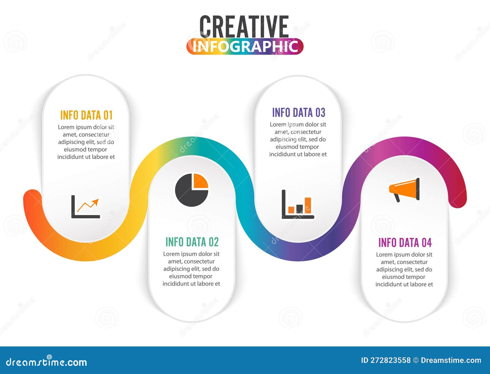 Four Steps Infographics. Can Illustrate a Strategy, Workflow or Team ...