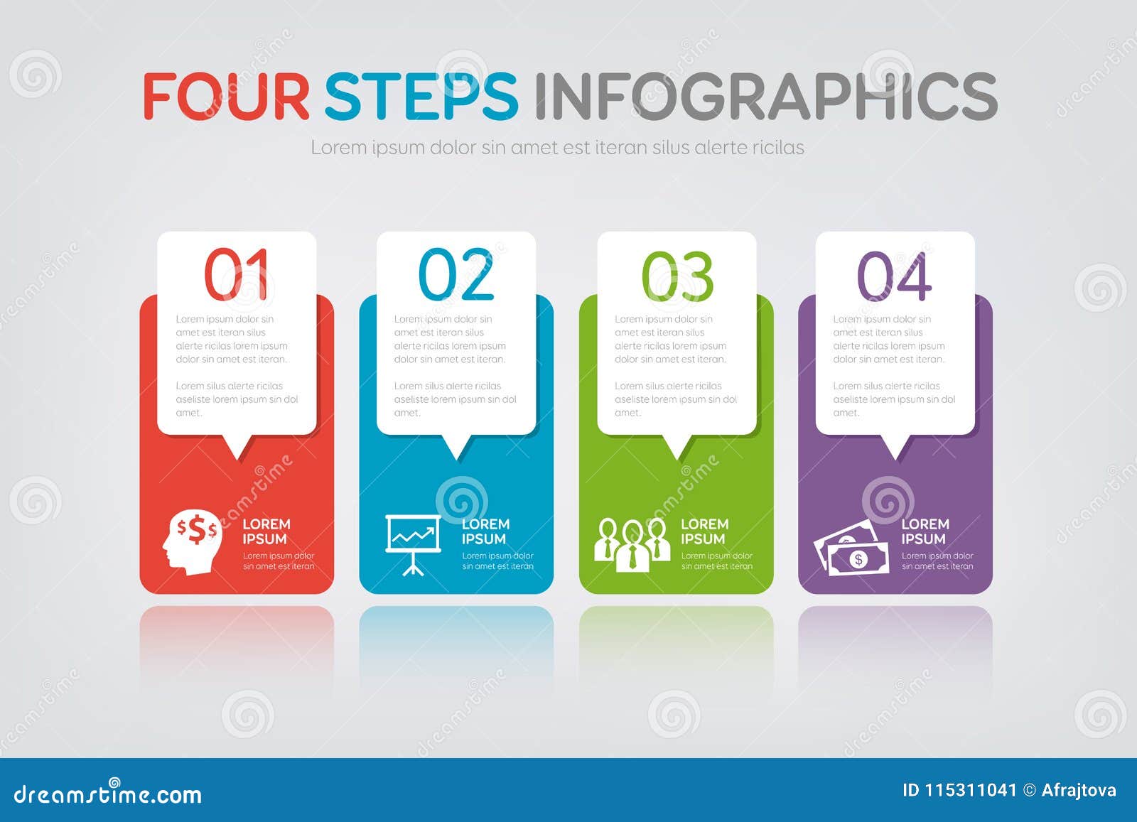 Four Steps Infographics stock vector. Illustration of graphics - 115311041