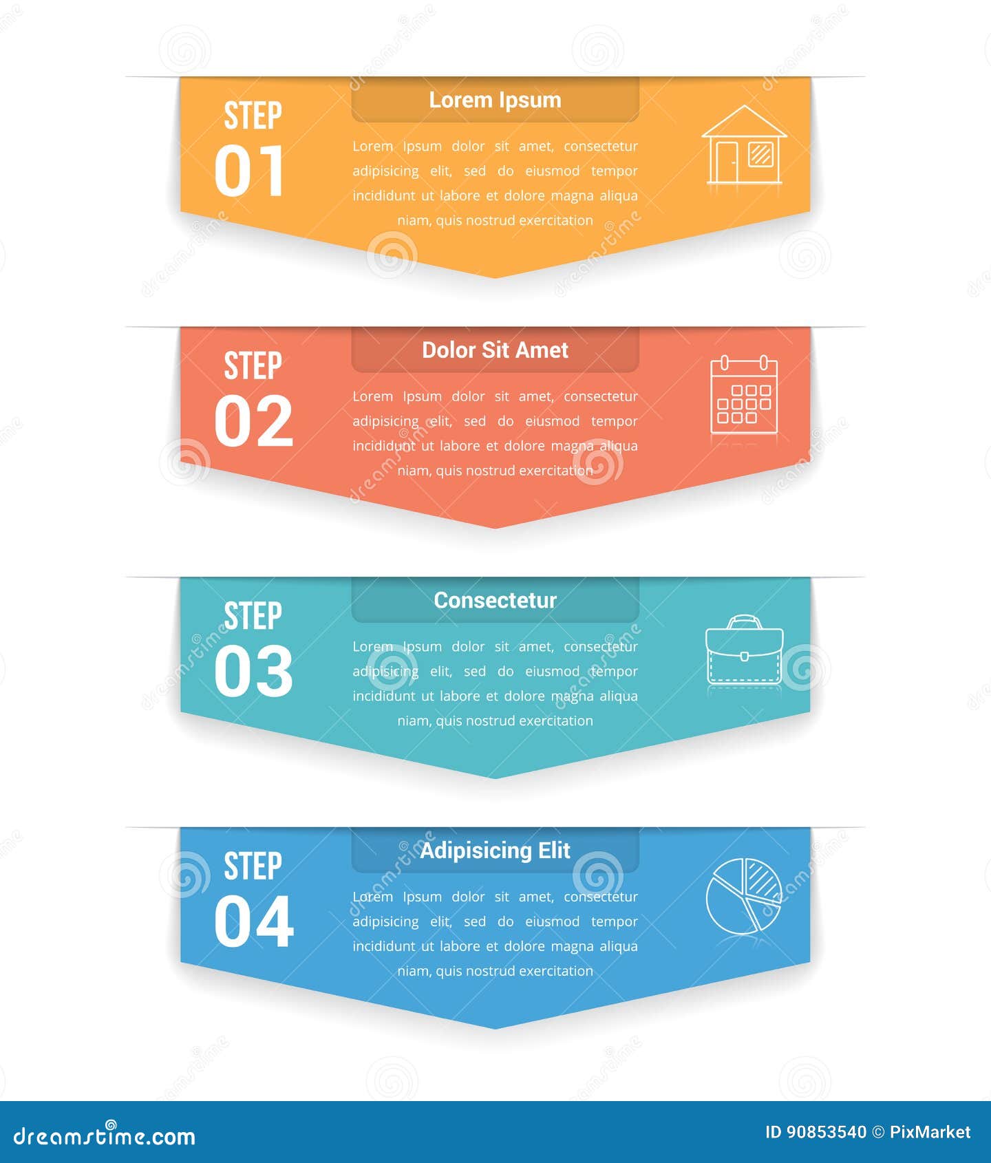 Four Steps Infographics stock vector. Illustration of infographics ...