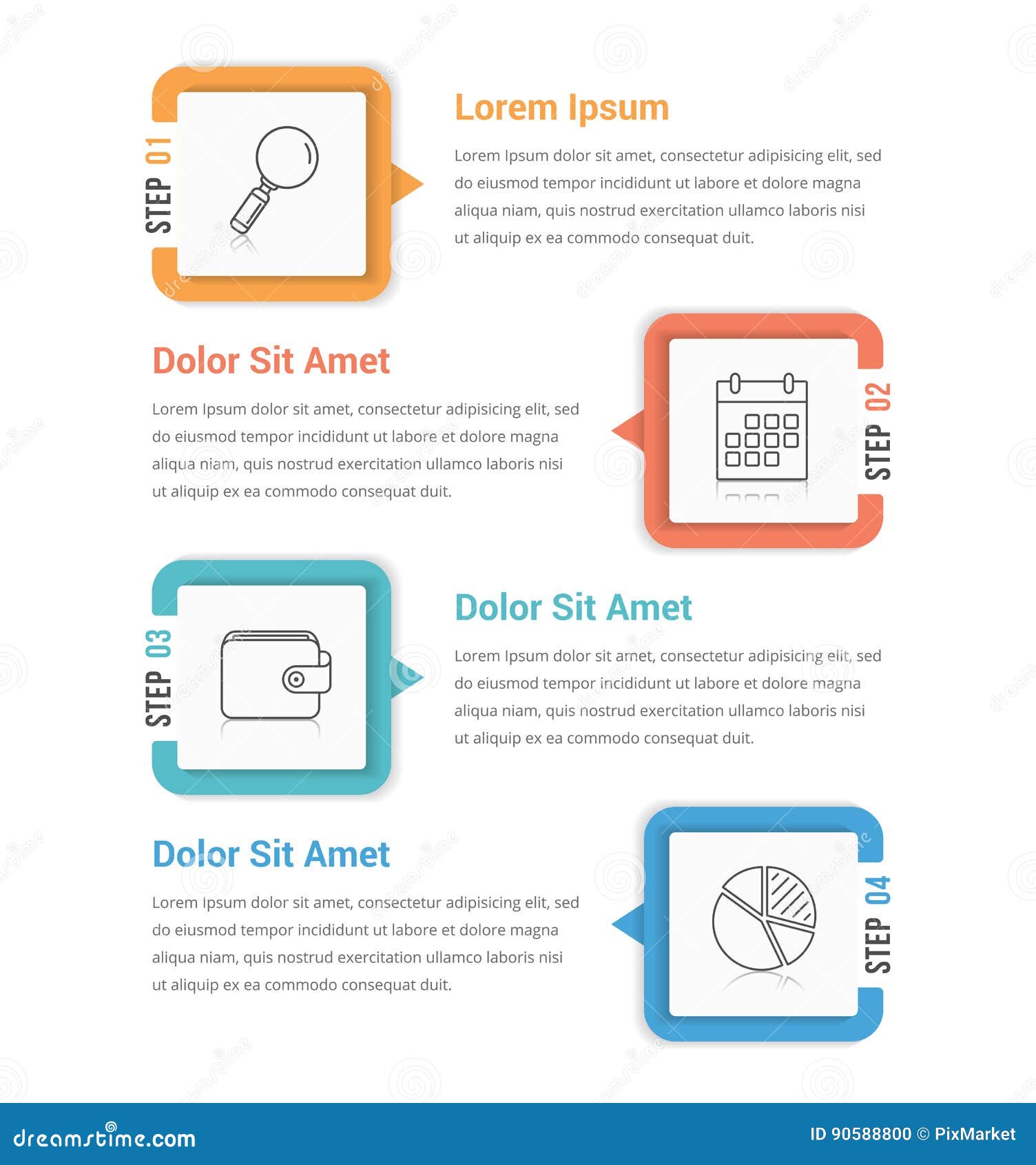 Four Steps Infographics Vector. 1 2 3 4 Number Symbols | CartoonDealer ...