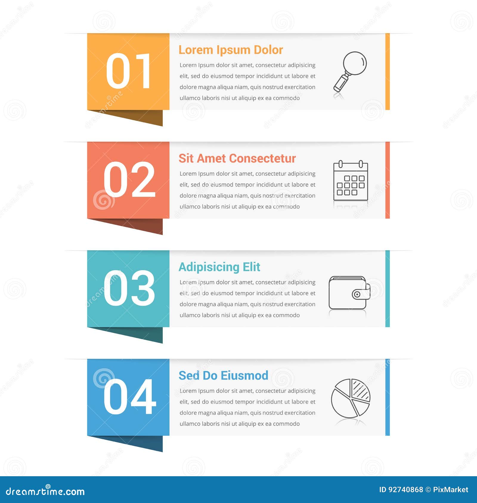 Four Steps Infographics stock vector. Illustration of circle - 92740868
