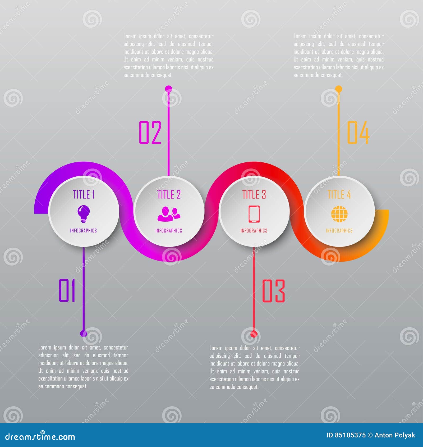 Four Steps Infographics. Infographic Template Stock Vector ...