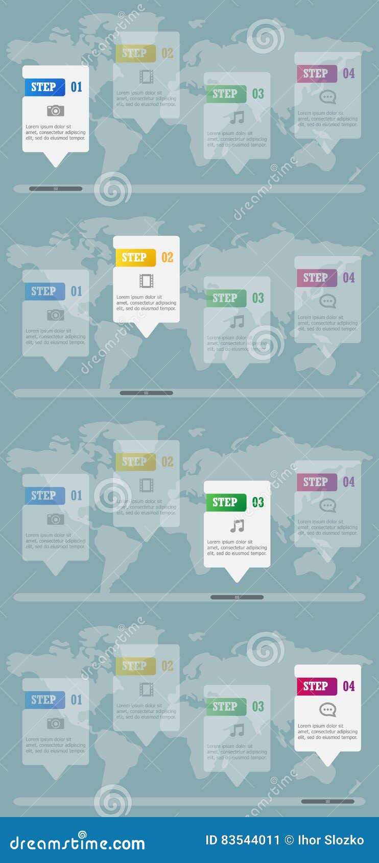 Four Steps Infographics Slider Stock Vector - Illustration of design ...