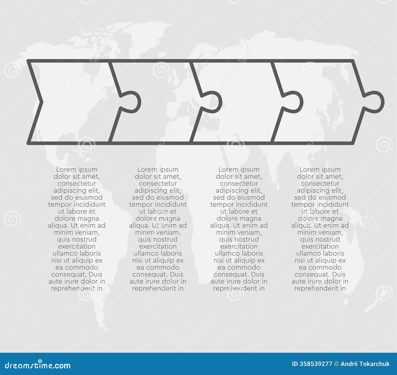Four Steps Line Infographic, Puzzle Option Diagram Stock Vector ...