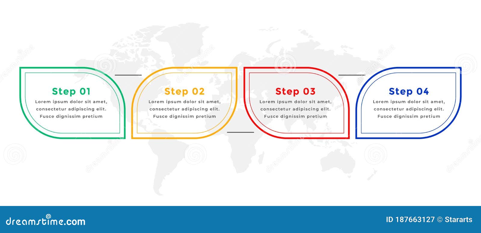 Four Steps Line Style Infographic Template Design Stock Vector ...