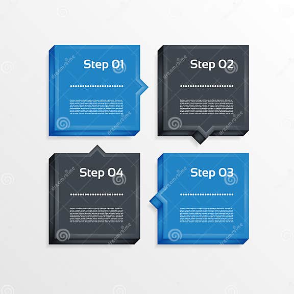 Four Steps Process Arrows - Design Element. Vector Stock Vector ...