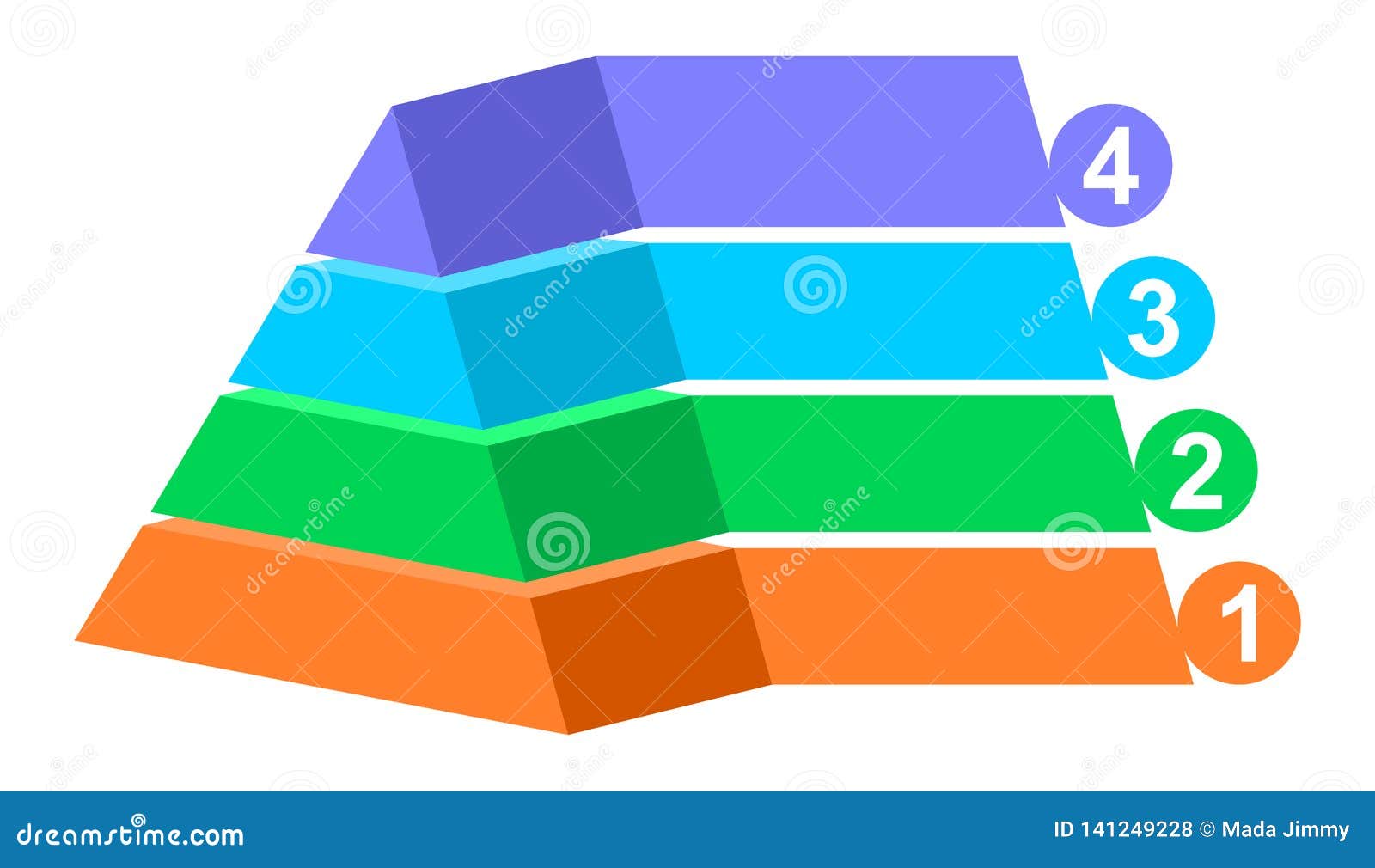 Four Steps Pyramid Infographics Template Stock Photo - Illustration of ...