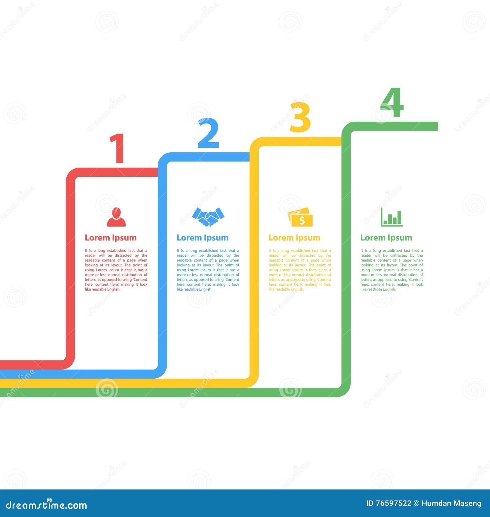 Four Steps Sequence Infographic Layout Concept Stock Vector ...