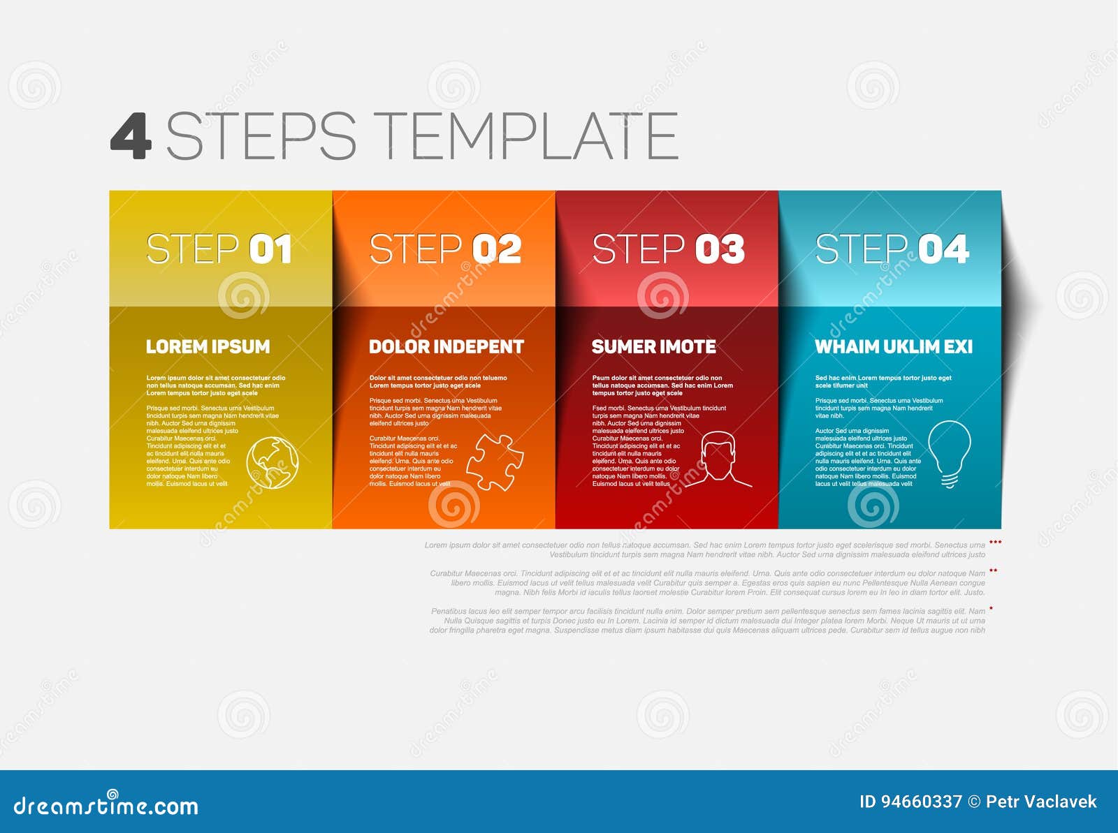 Four steps template stock vector. Illustration of orange - 94660337