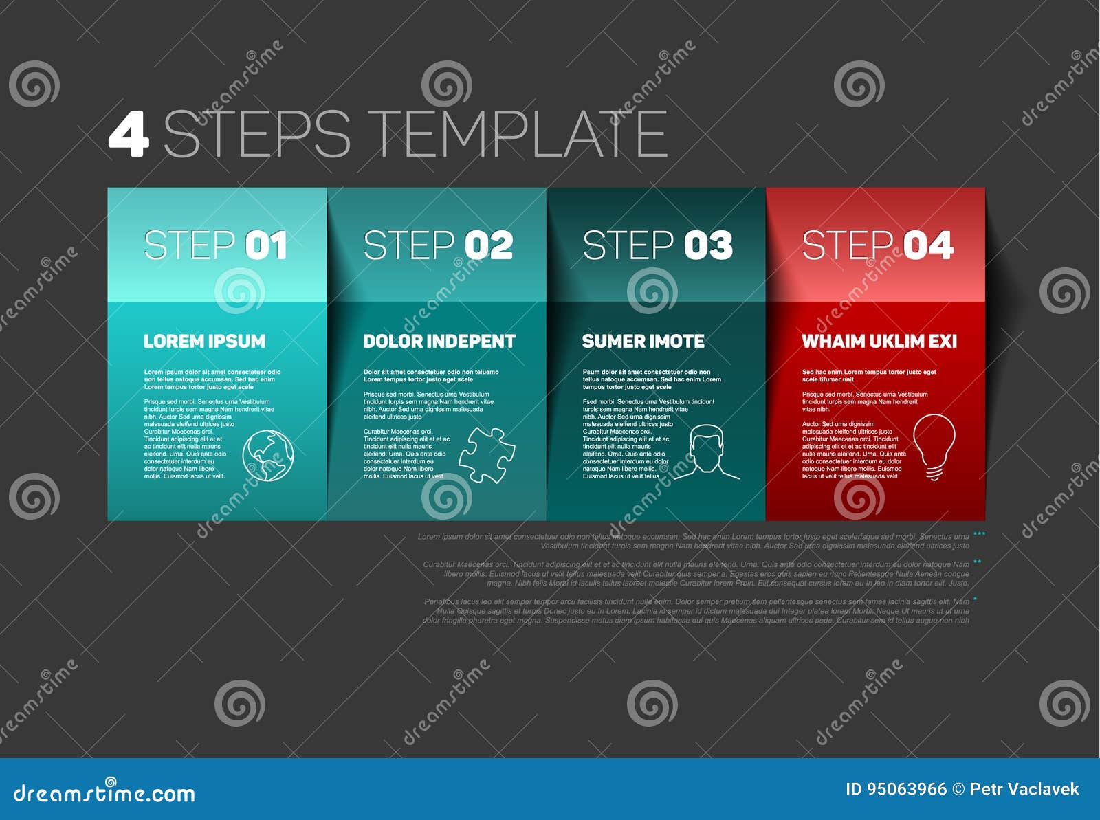 Four steps template stock vector. Illustration of paper - 95063966