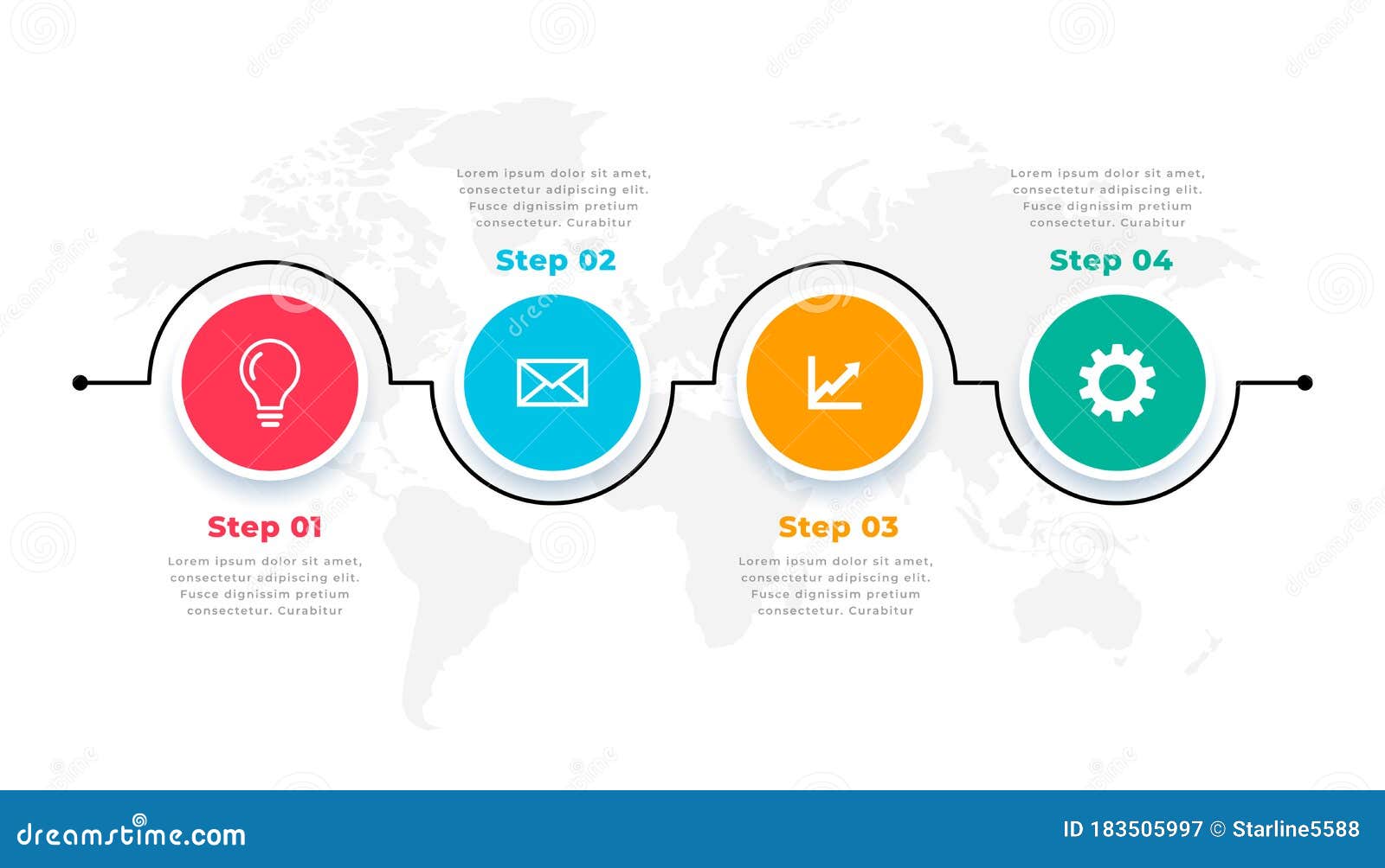 Four Steps Timeline Circular Infohraphic Template Design Stock Vector ...