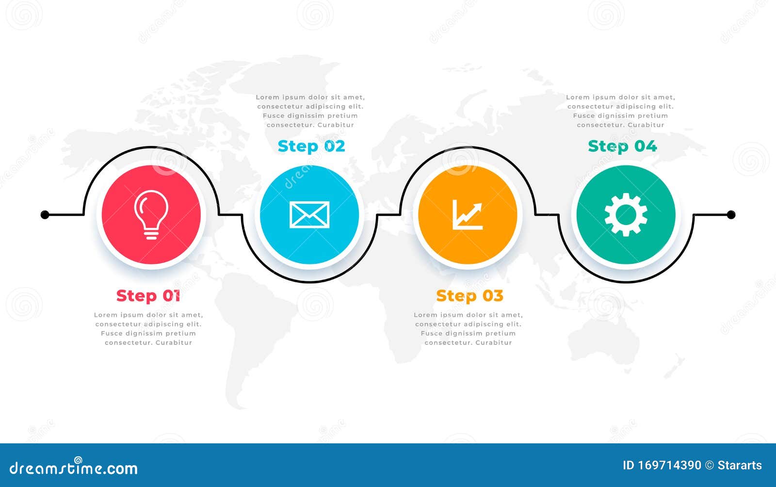 Four Steps Timeline Circular Infohraphic Template Design Stock Vector ...